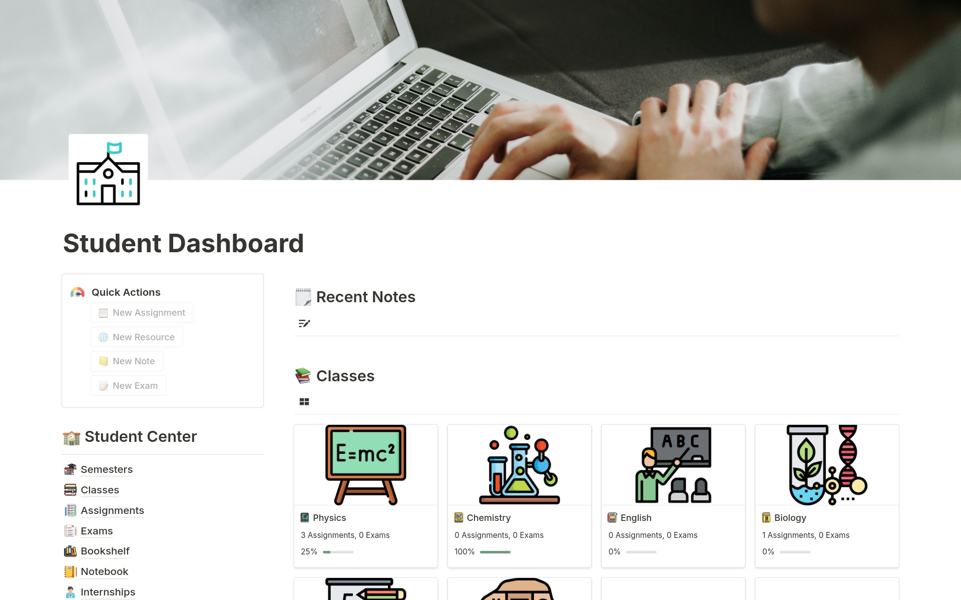 Student Dashboard Template | Notion Marketplace
