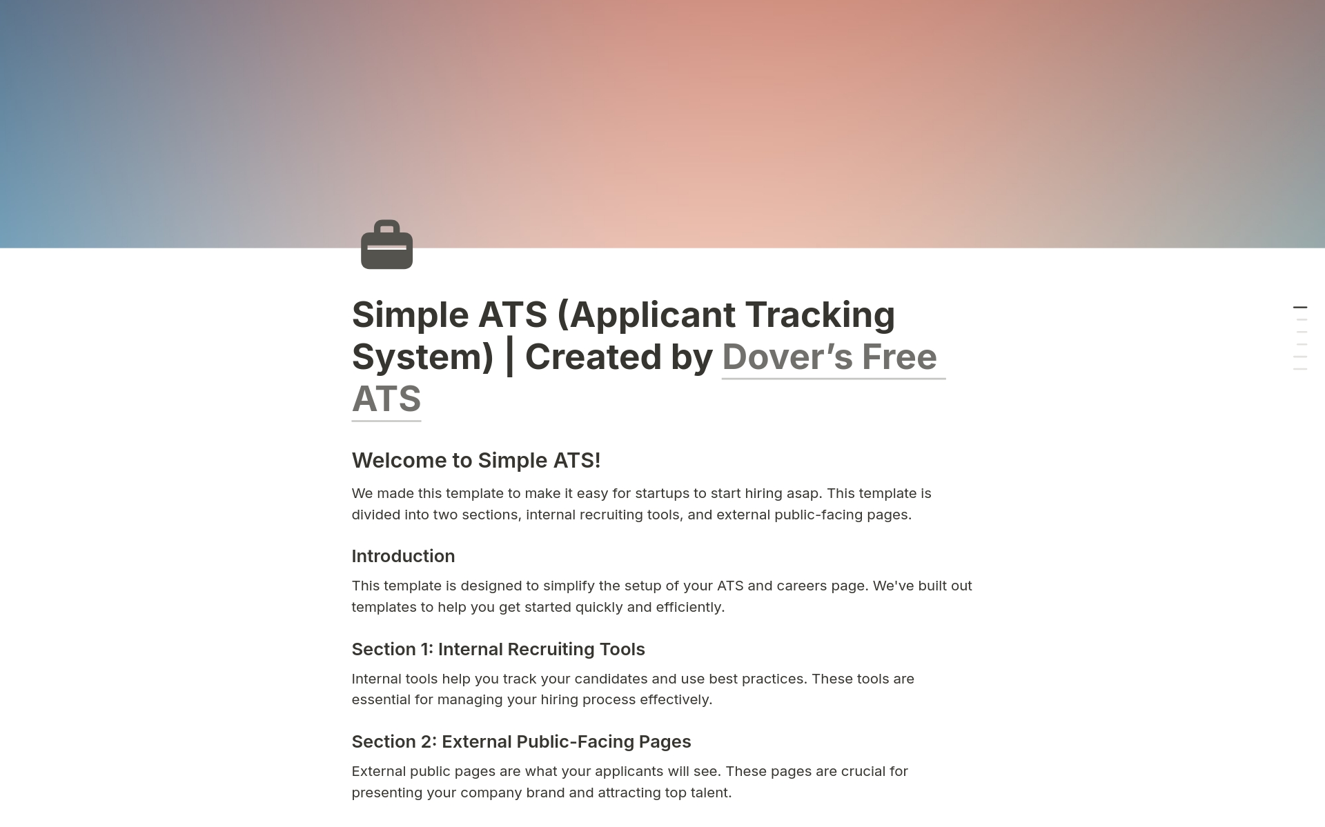 Applicant Tracking System For Startups (ATS) Template | Notion Marketplace