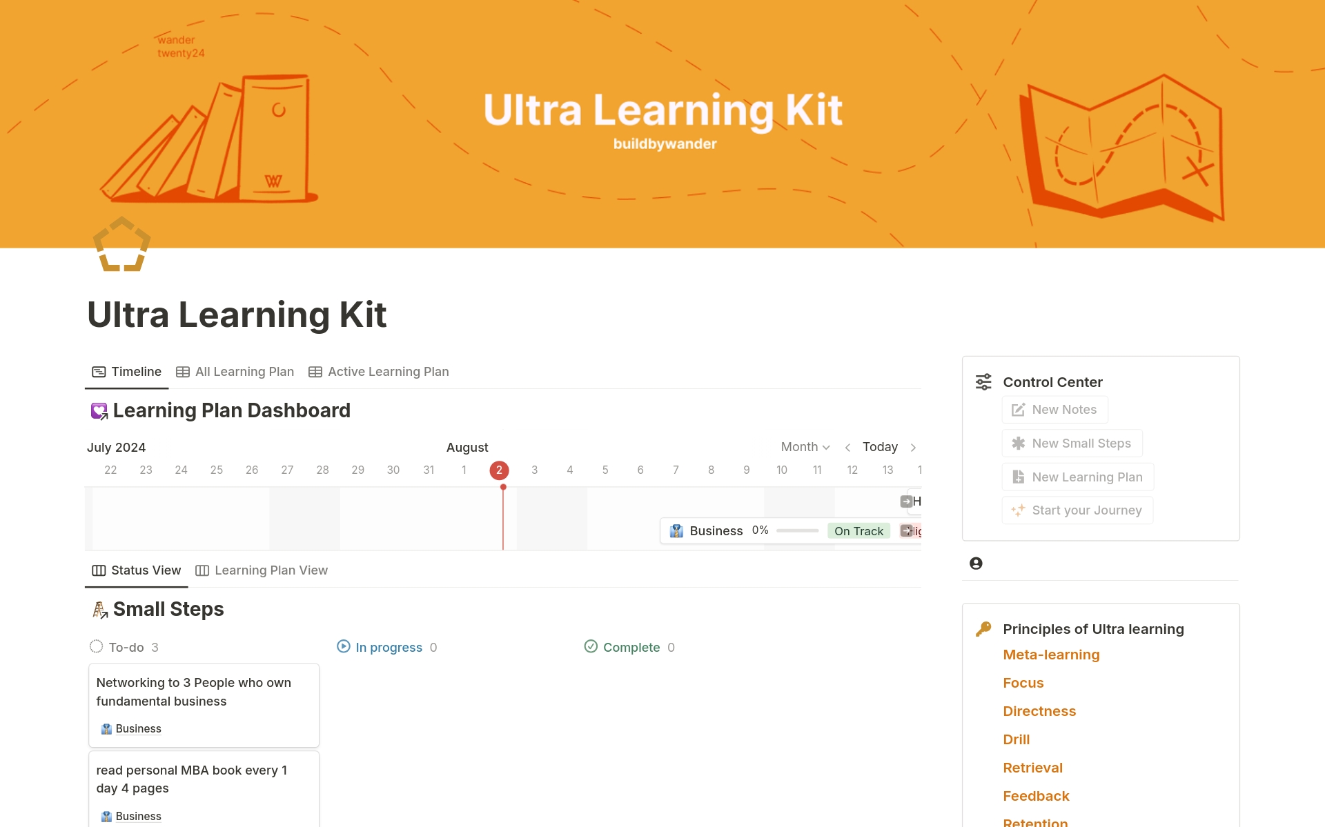 Ultra Learning Kit to turn Goal into Action Template | Notion Marketplace