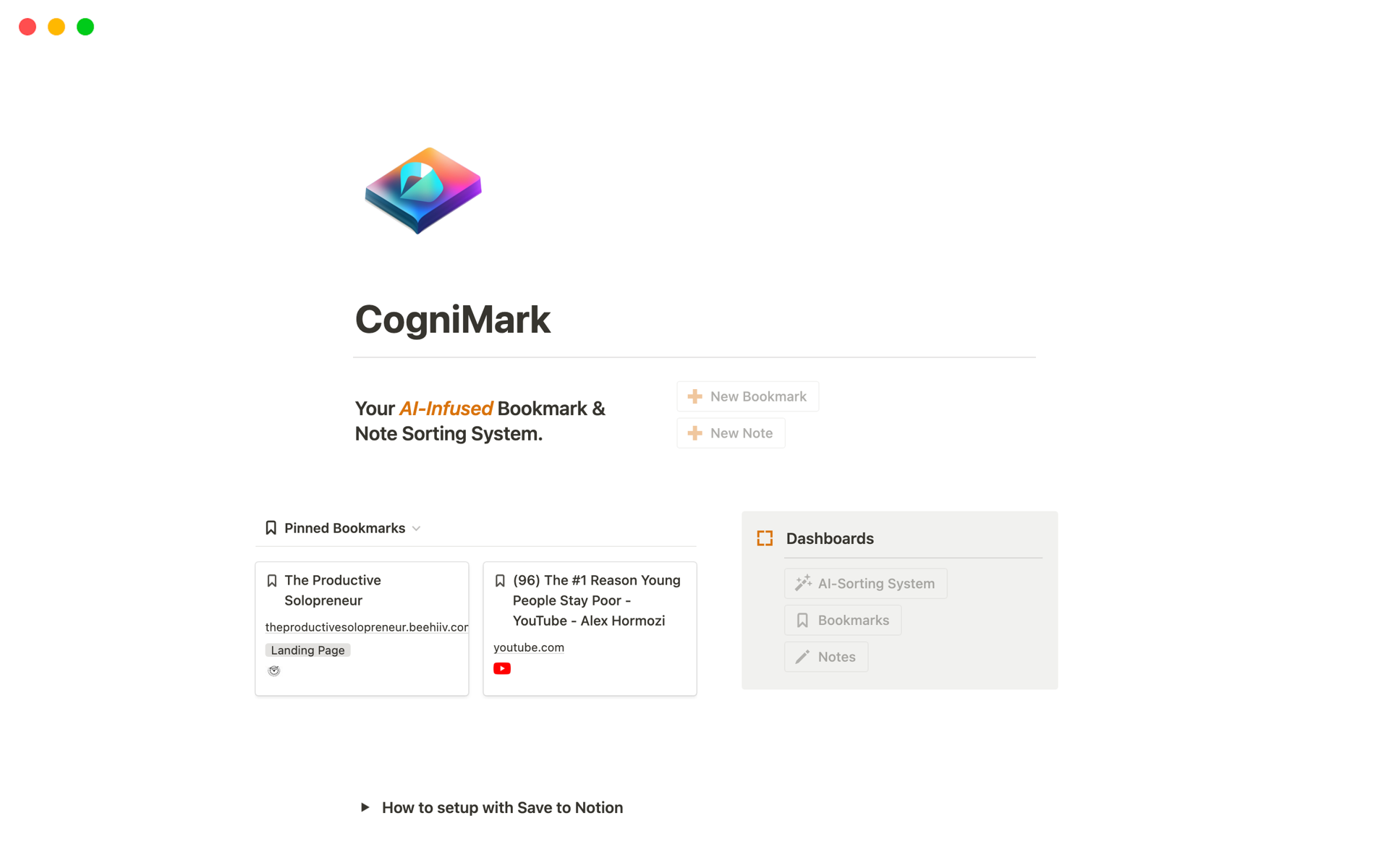CogniMark -The AI Self-Sorting Bookmark System Template | Notion ...