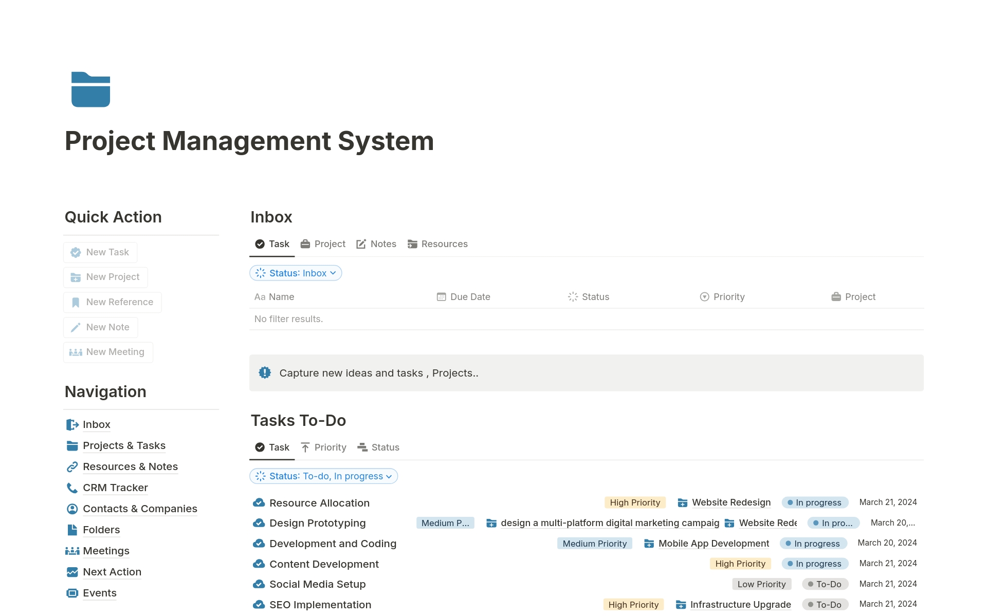 Project Management System Template | Notion Marketplace