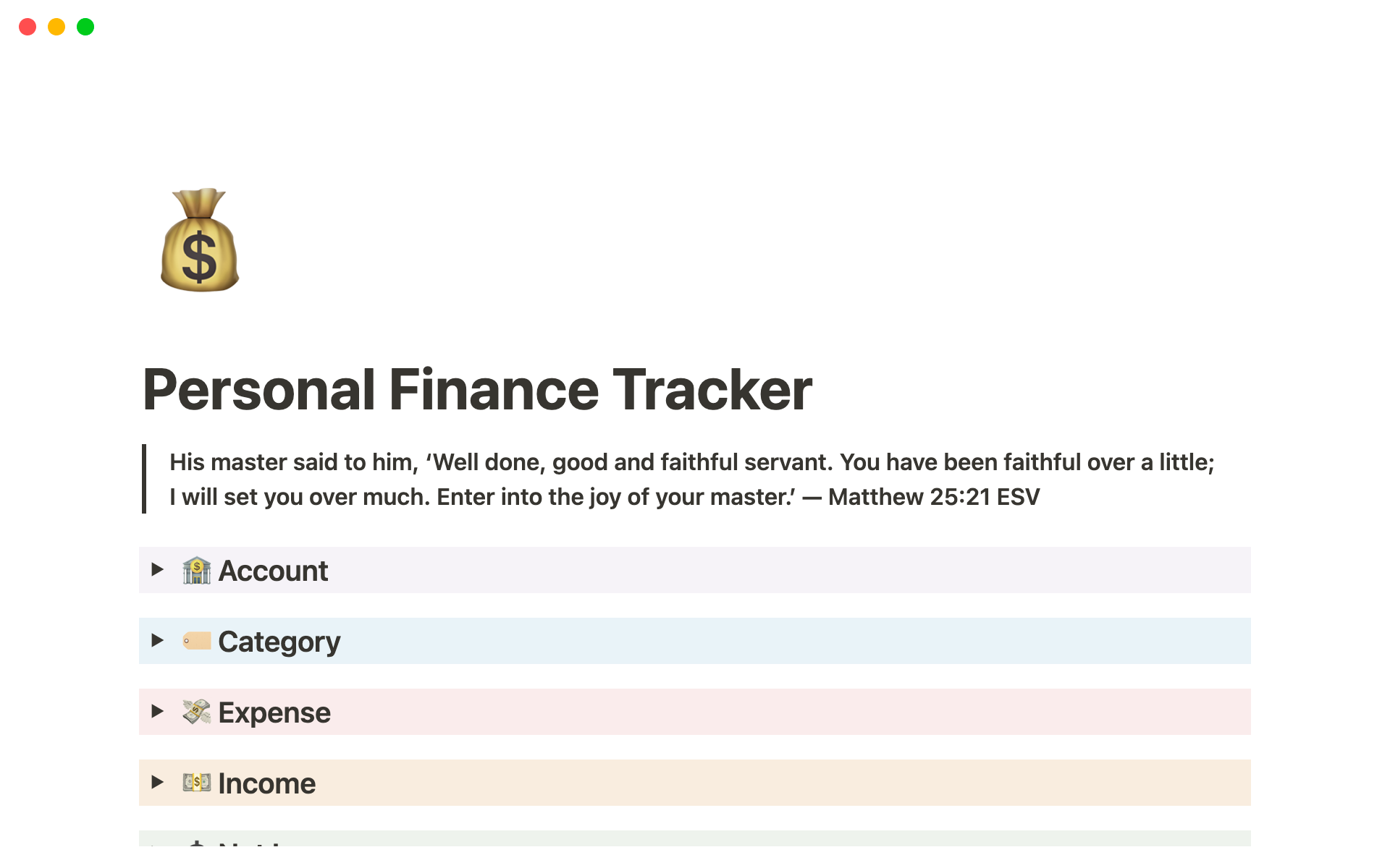 Personal Finance Tracker Template by Mobioops | Notion Marketplace