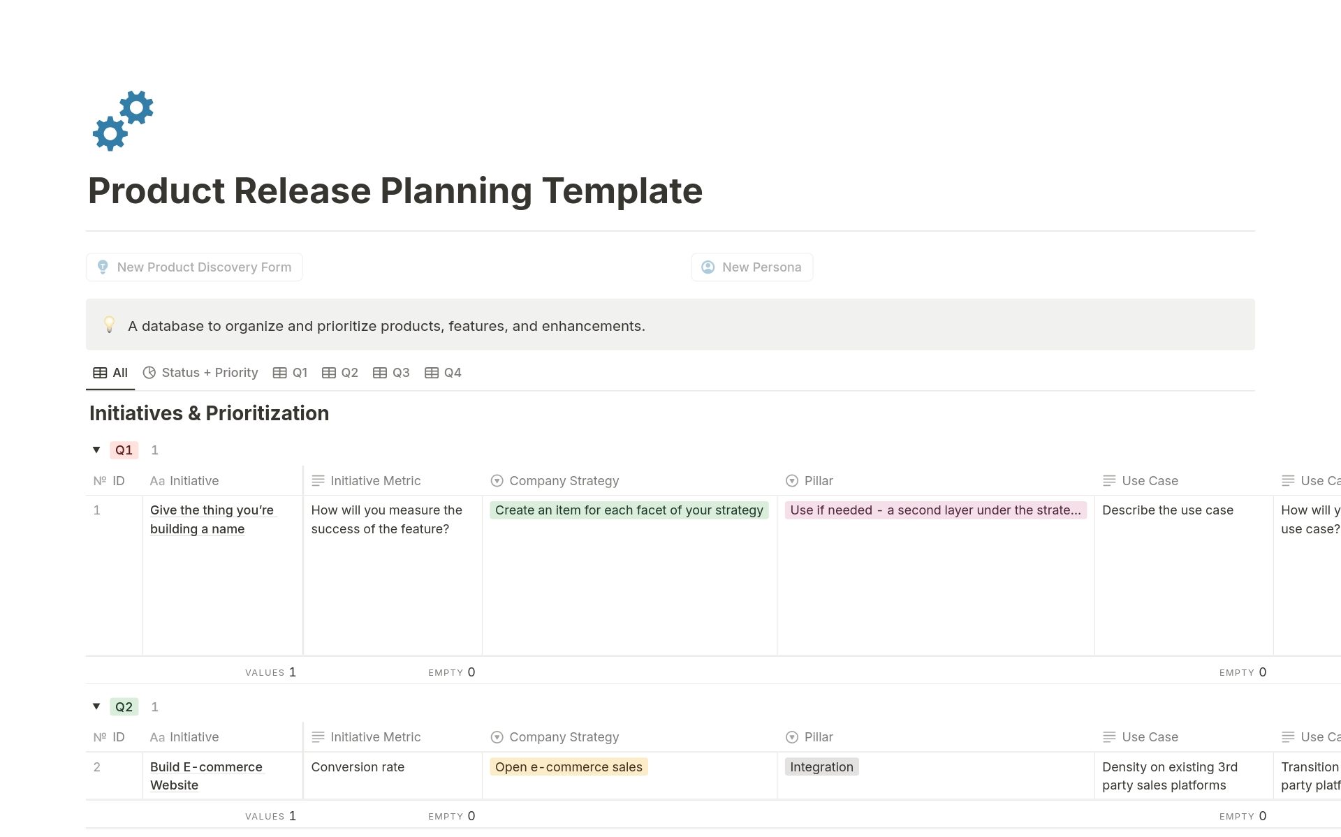 Product Release Planning Template by Citadel Projects | Notion Marketplace