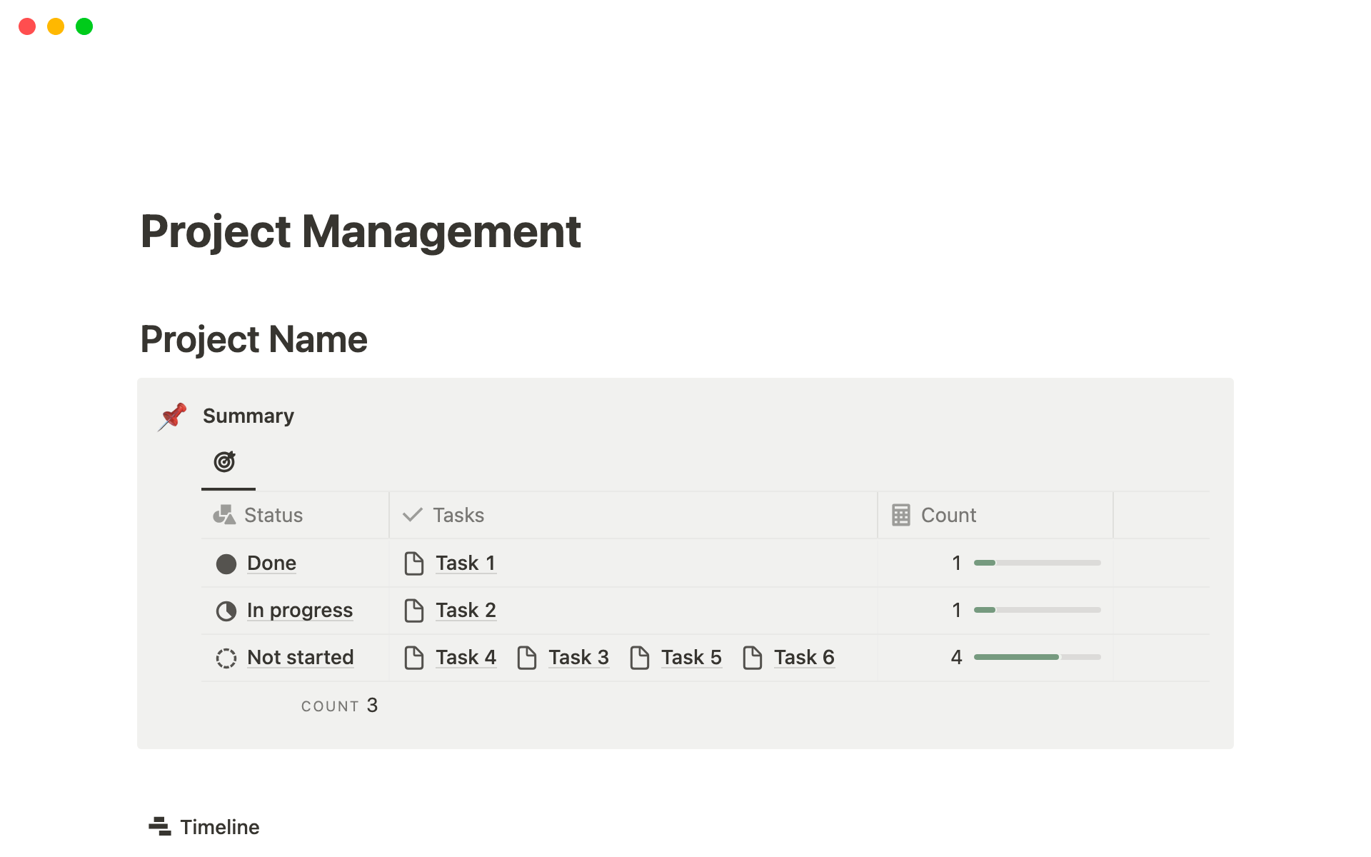 A Simple One-Page Project Management Template by Christopher Jang ...