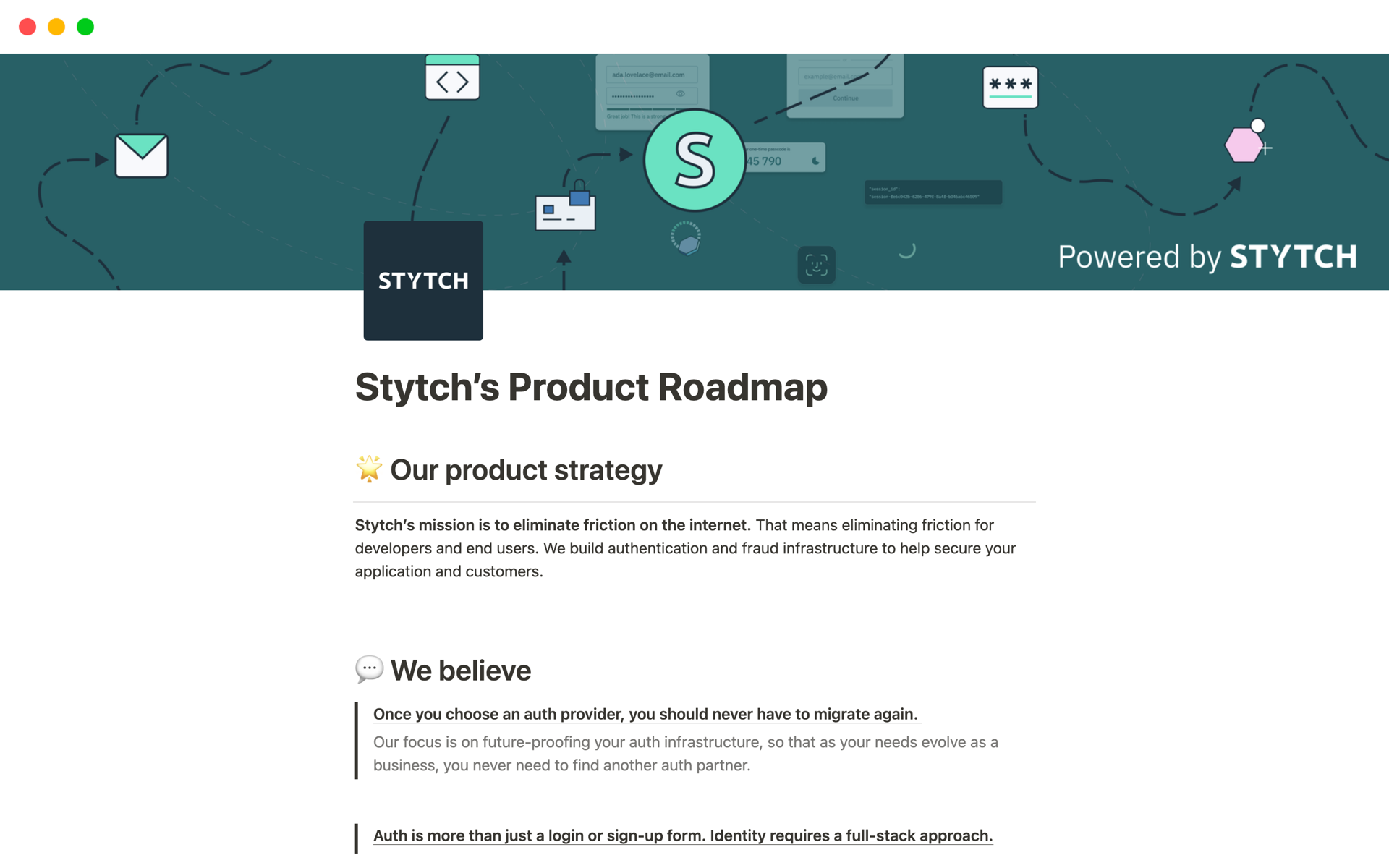 Stytch’s Product Roadmap Template | Notion Marketplace