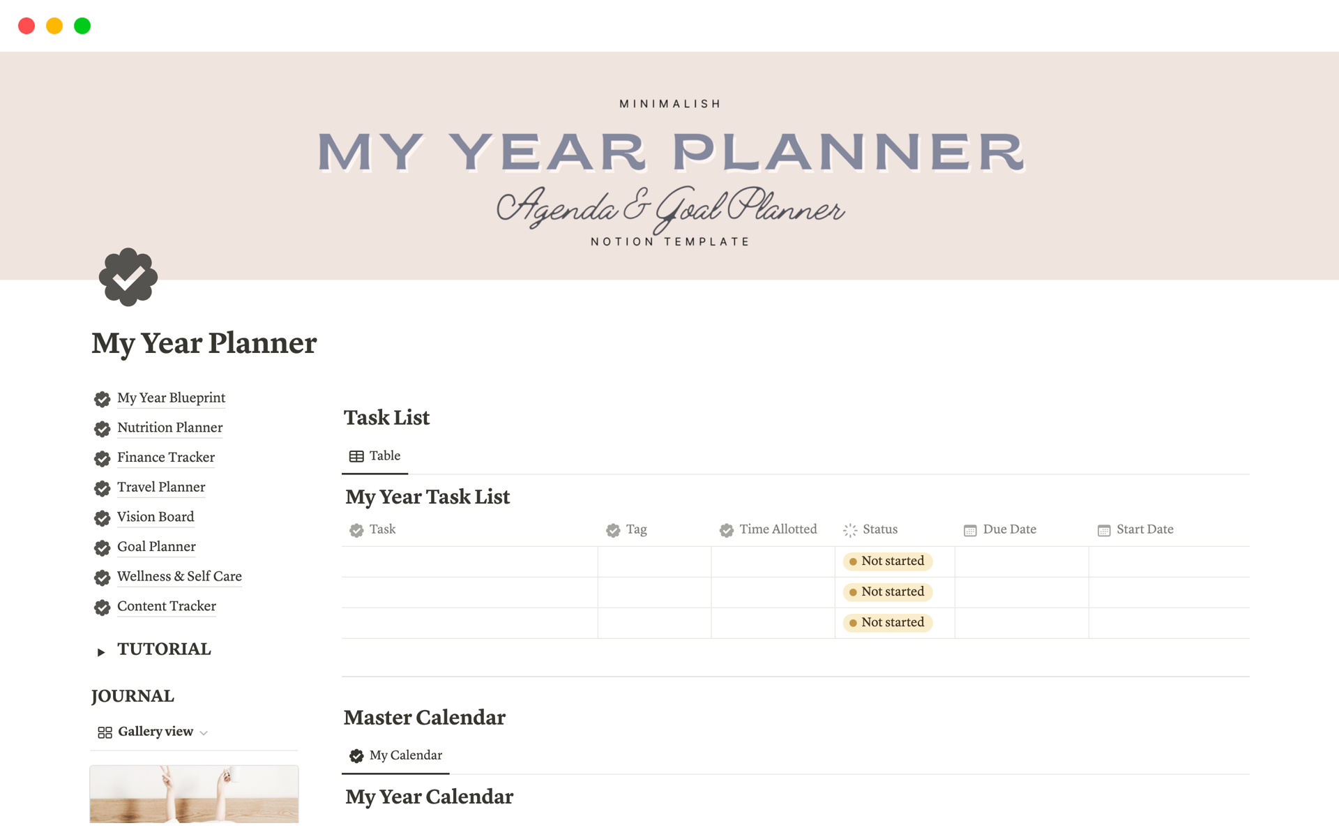 My Year Planner Template | Notion Marketplace