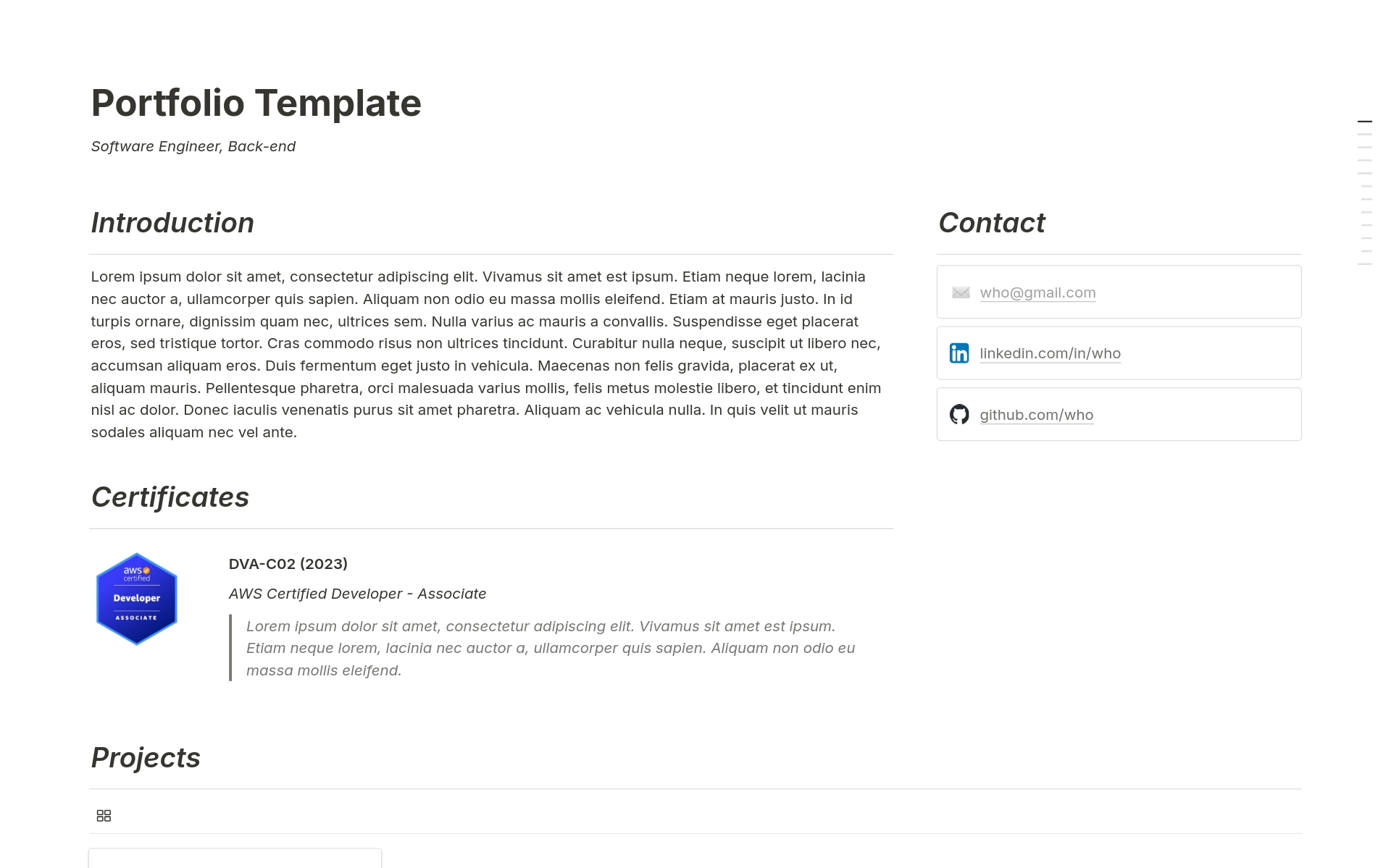 Programmer Portfolio Template | Notion Marketplace