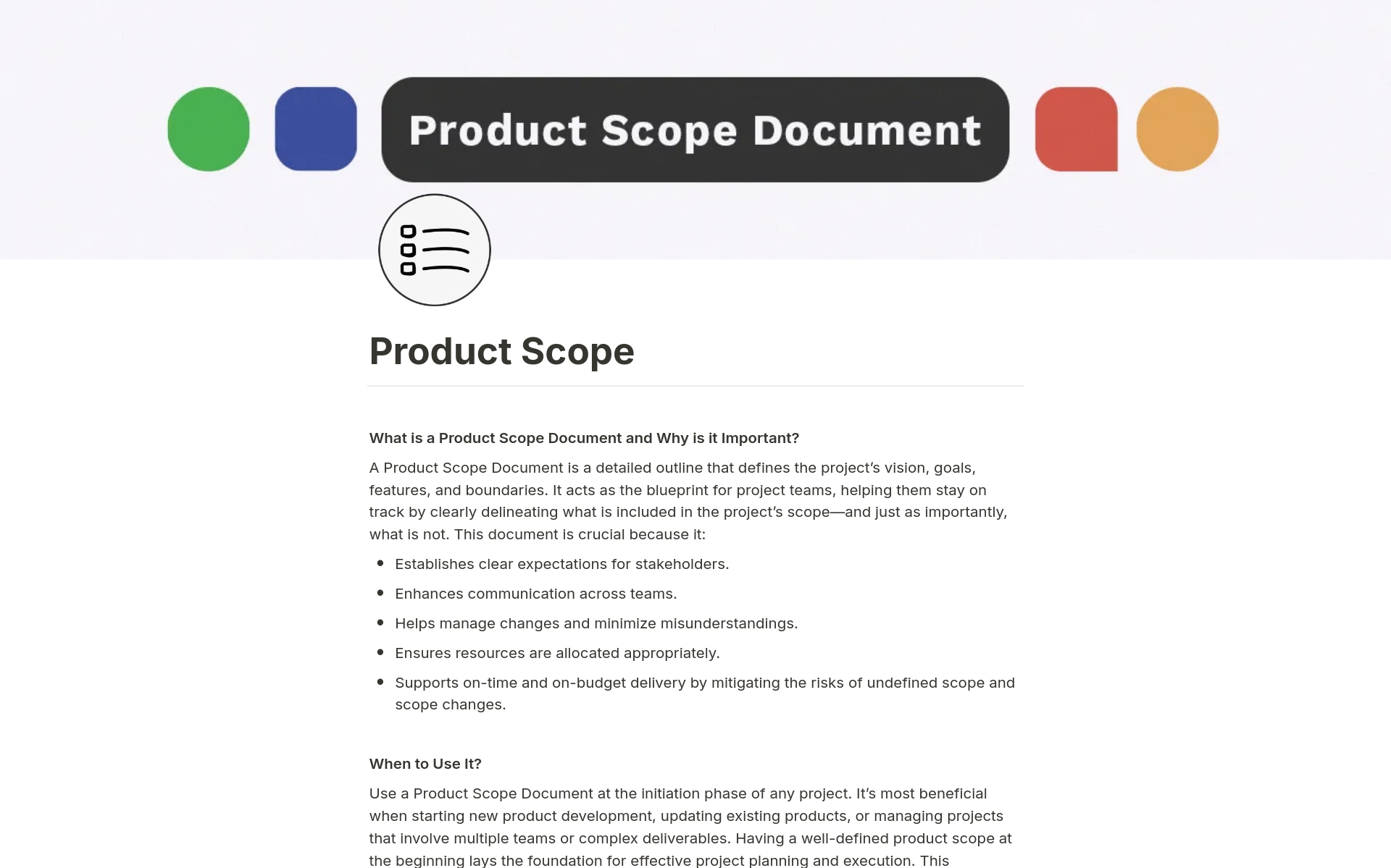 Product Scope Document Template by Tralemix | Notion Marketplace