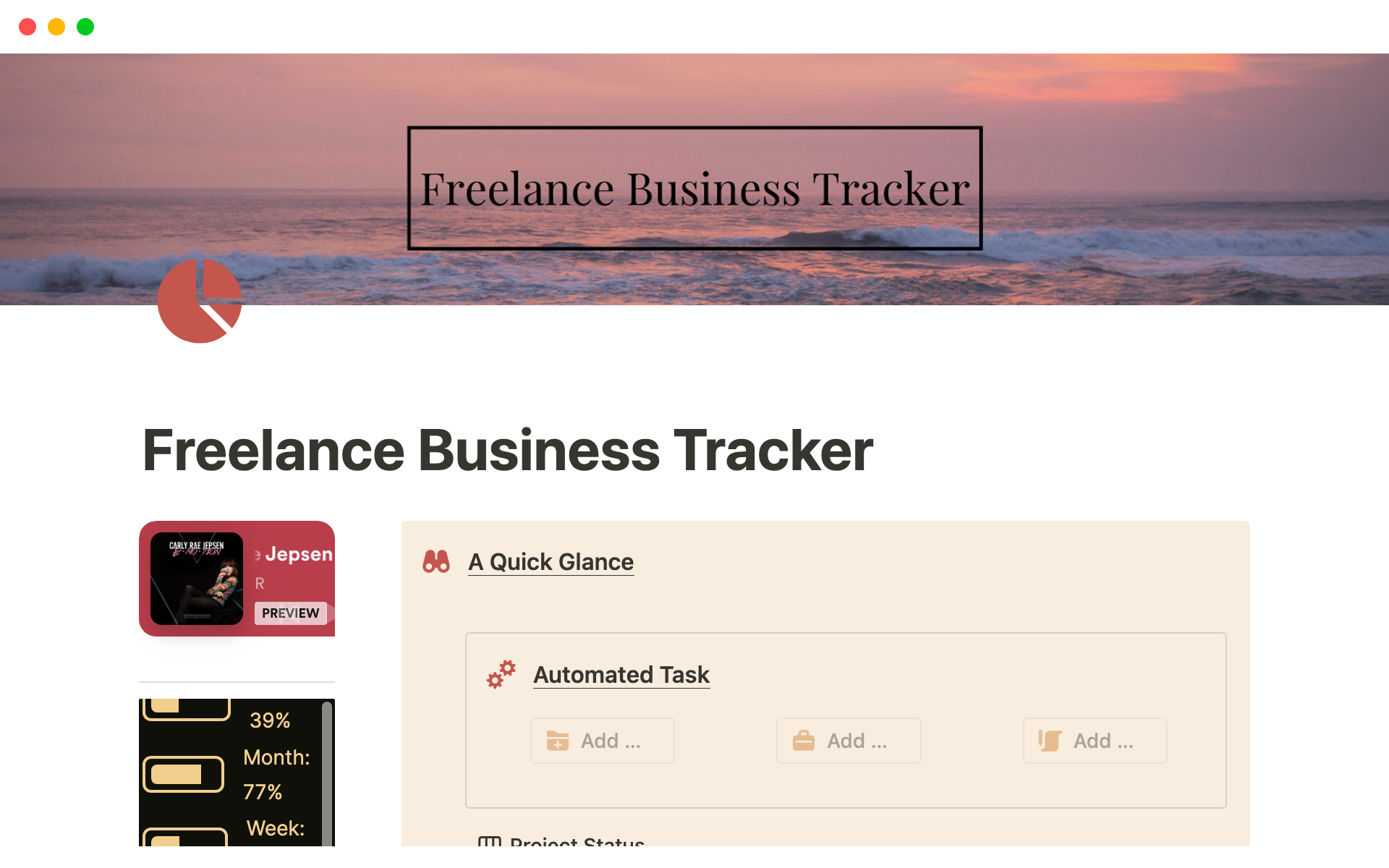 Freelance Business Tracker Template | Notion Marketplace
