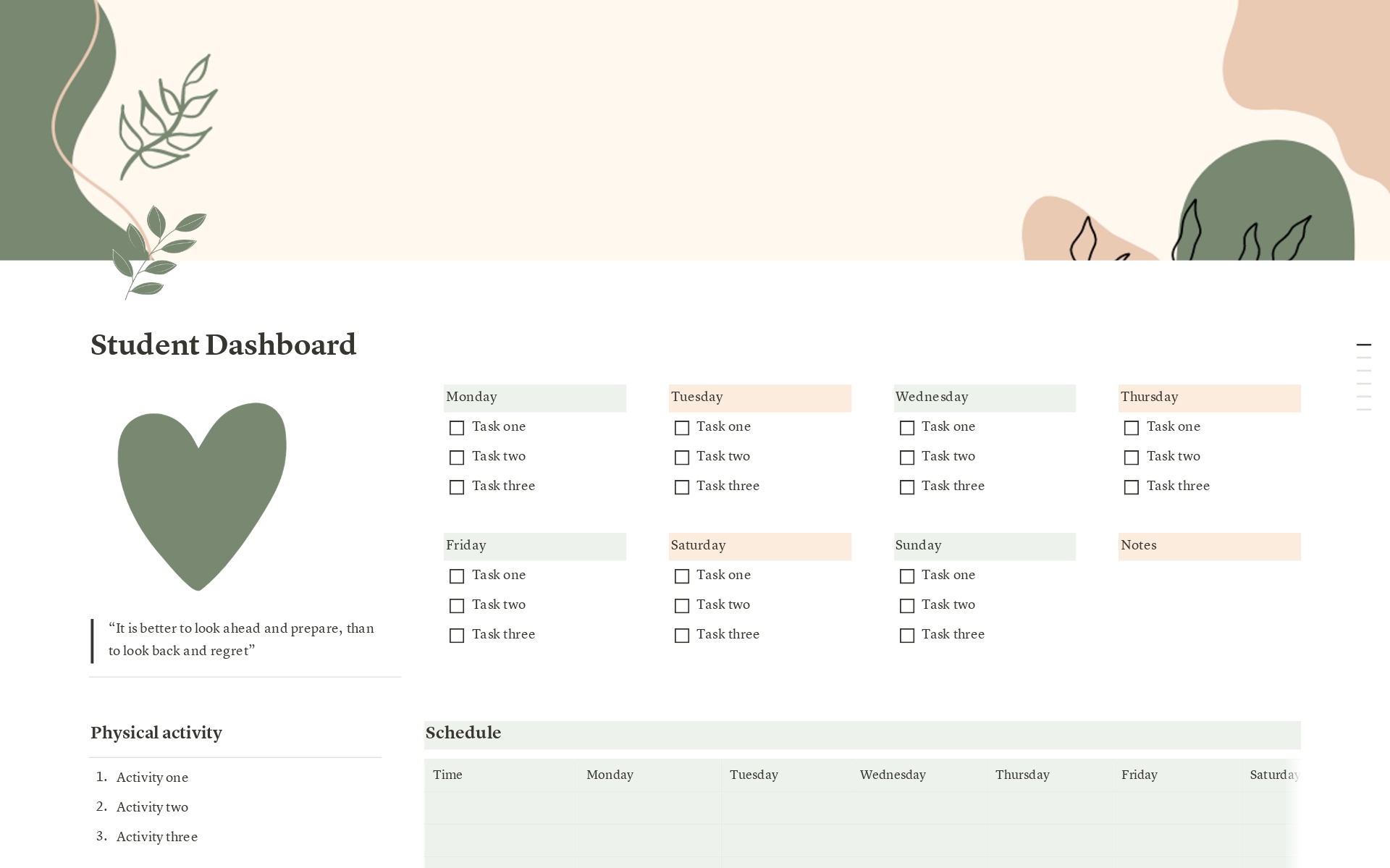 Student Dashboard Template by Zen Treasure | Notion Marketplace