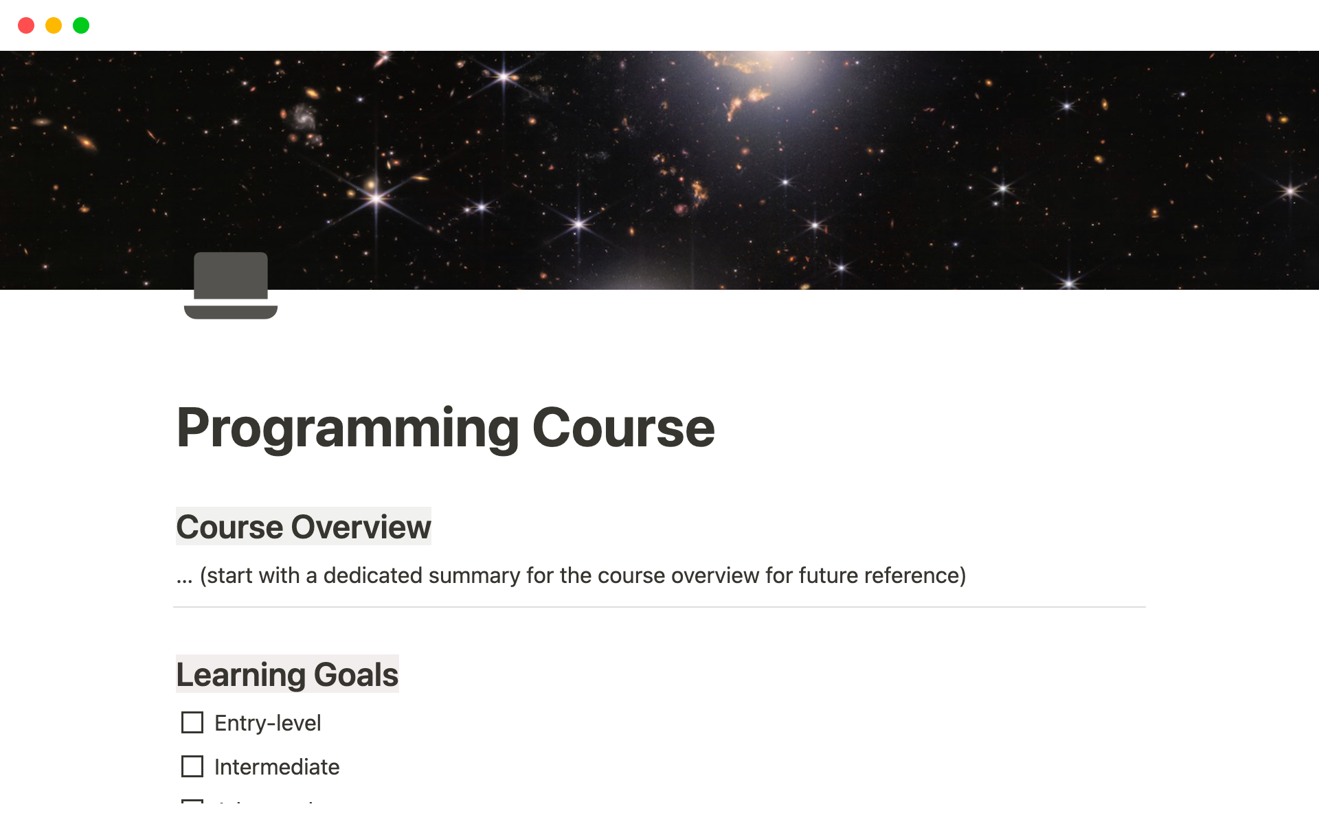 Learning Programming Template by Yi Xiao | Notion Marketplace