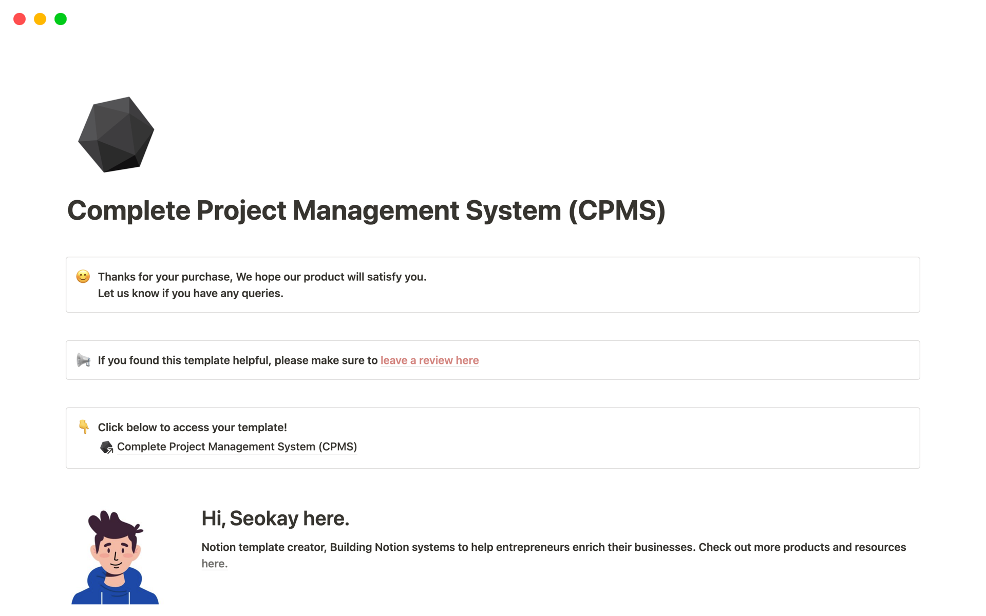 Complete Project Management System (CPMS) Template | Notion Marketplace