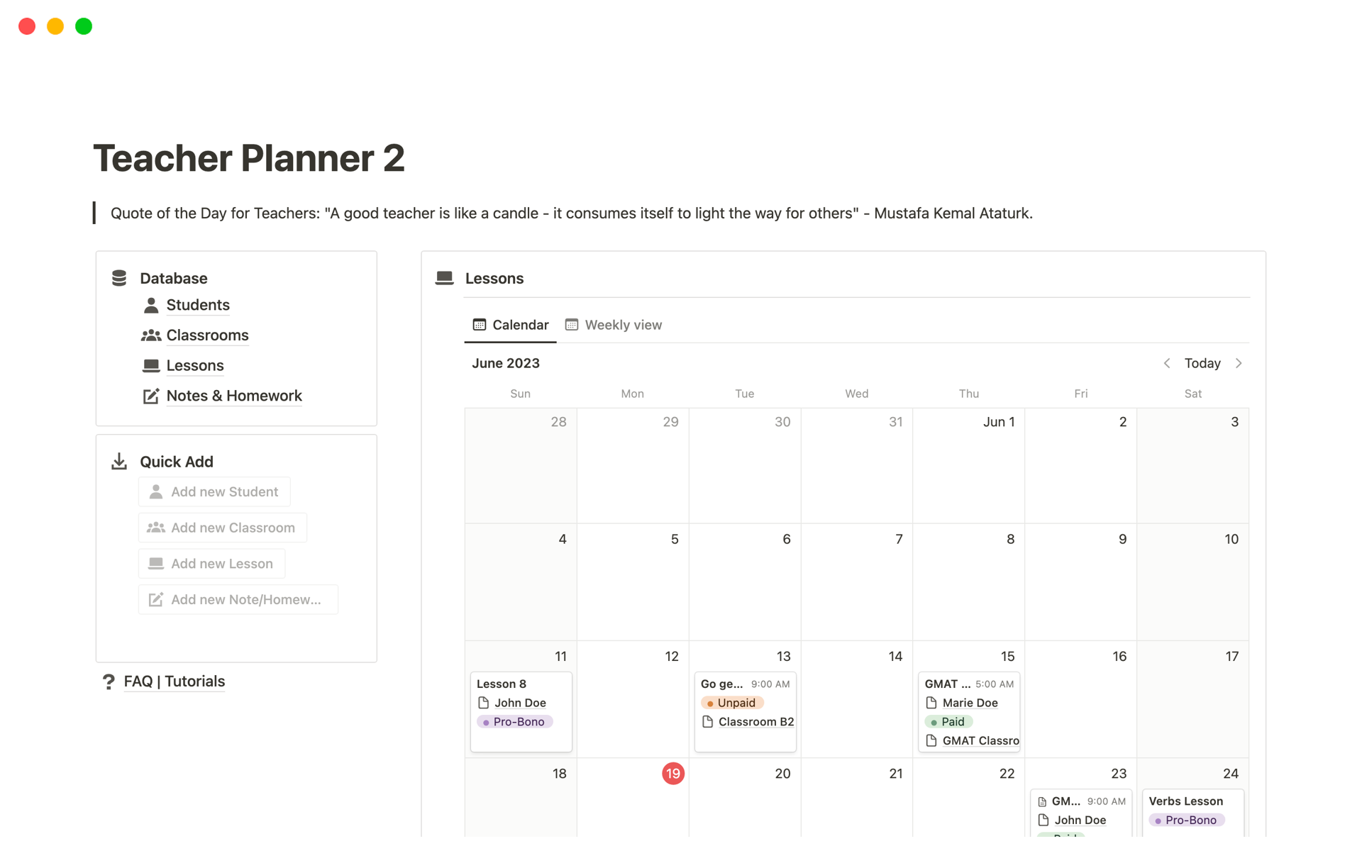 Teacher Planner Template by IrlichtLabs | Notion Marketplace