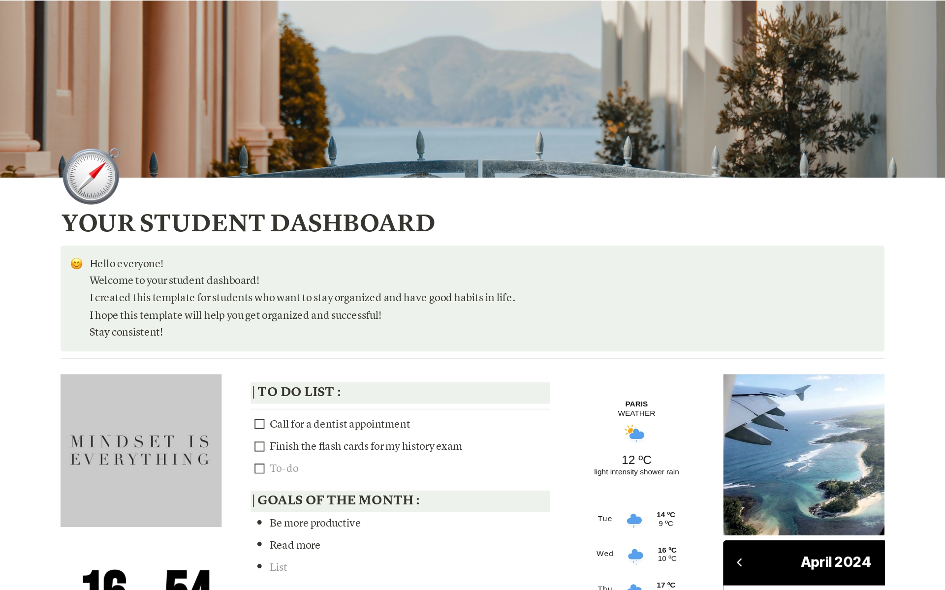 YOUR STUDENT DASHBOARD Template | Notion Marketplace