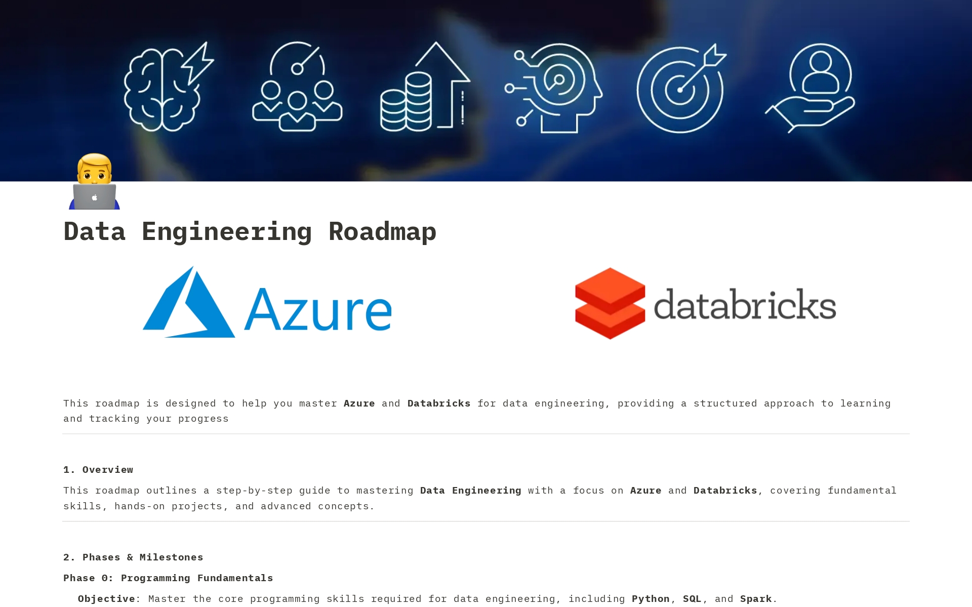Data Engineering Roadmap Template by Mourad Fahmi | Notion Marketplace