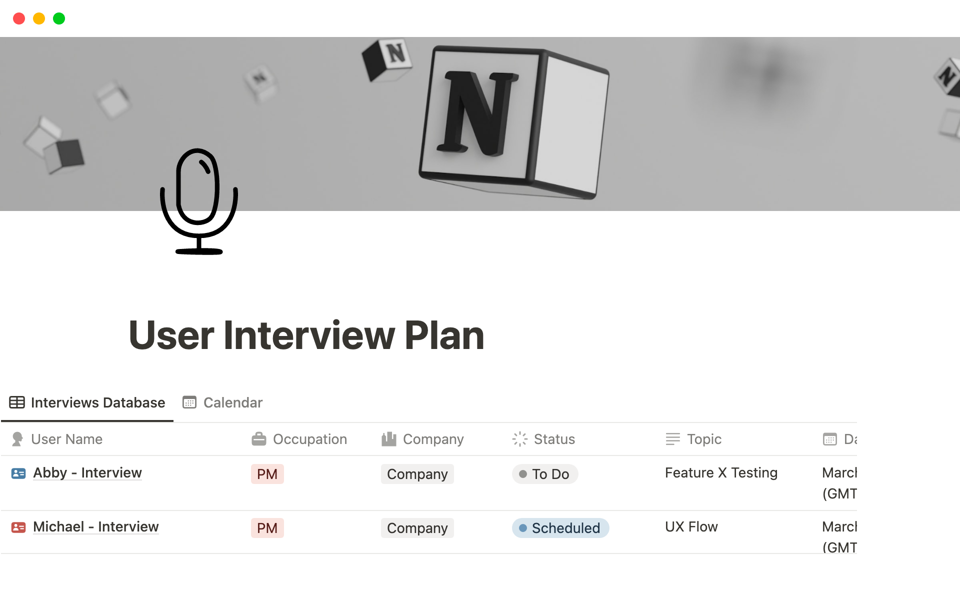 User Interview Plan Template | Notion Marketplace