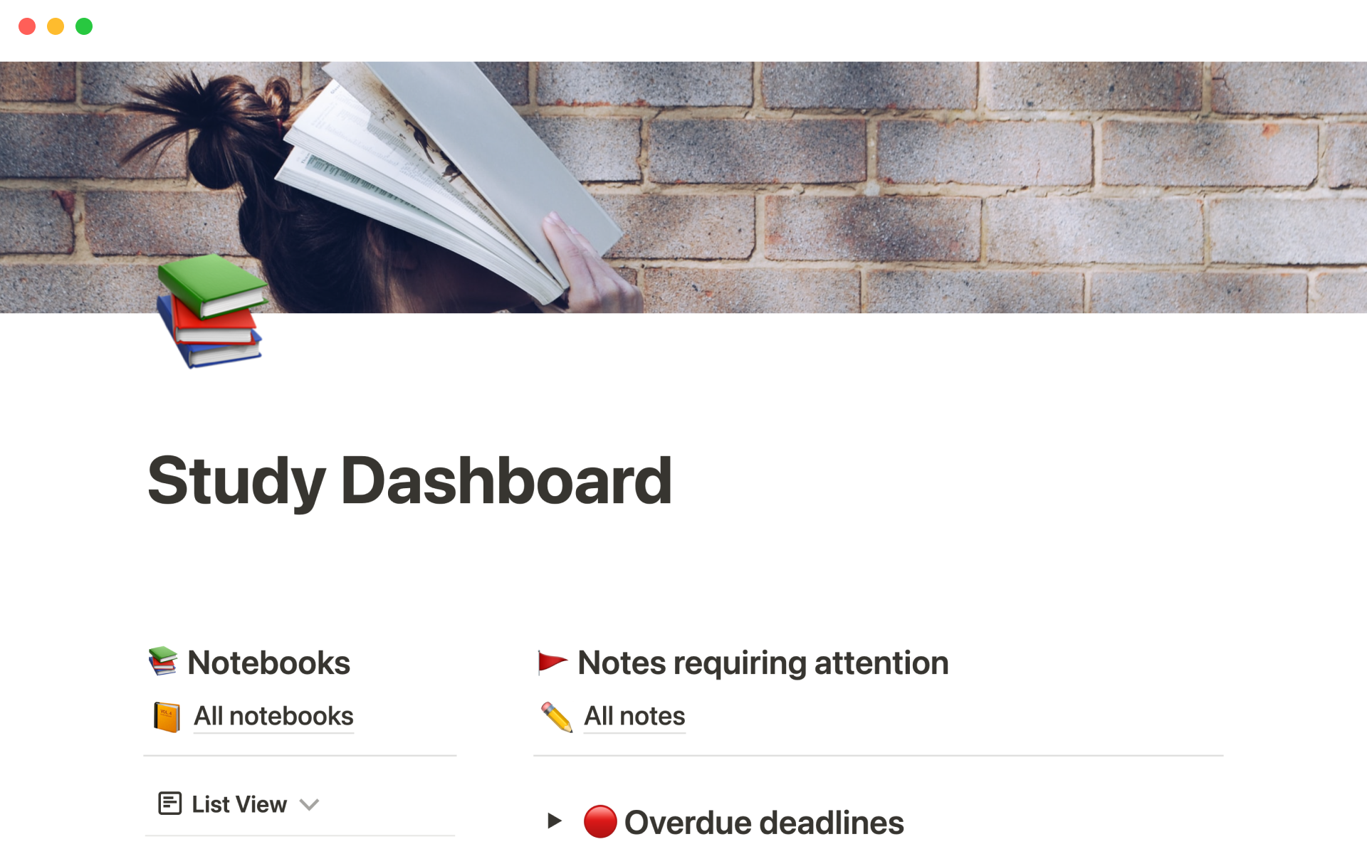 Study dashboard Template | Notion Marketplace