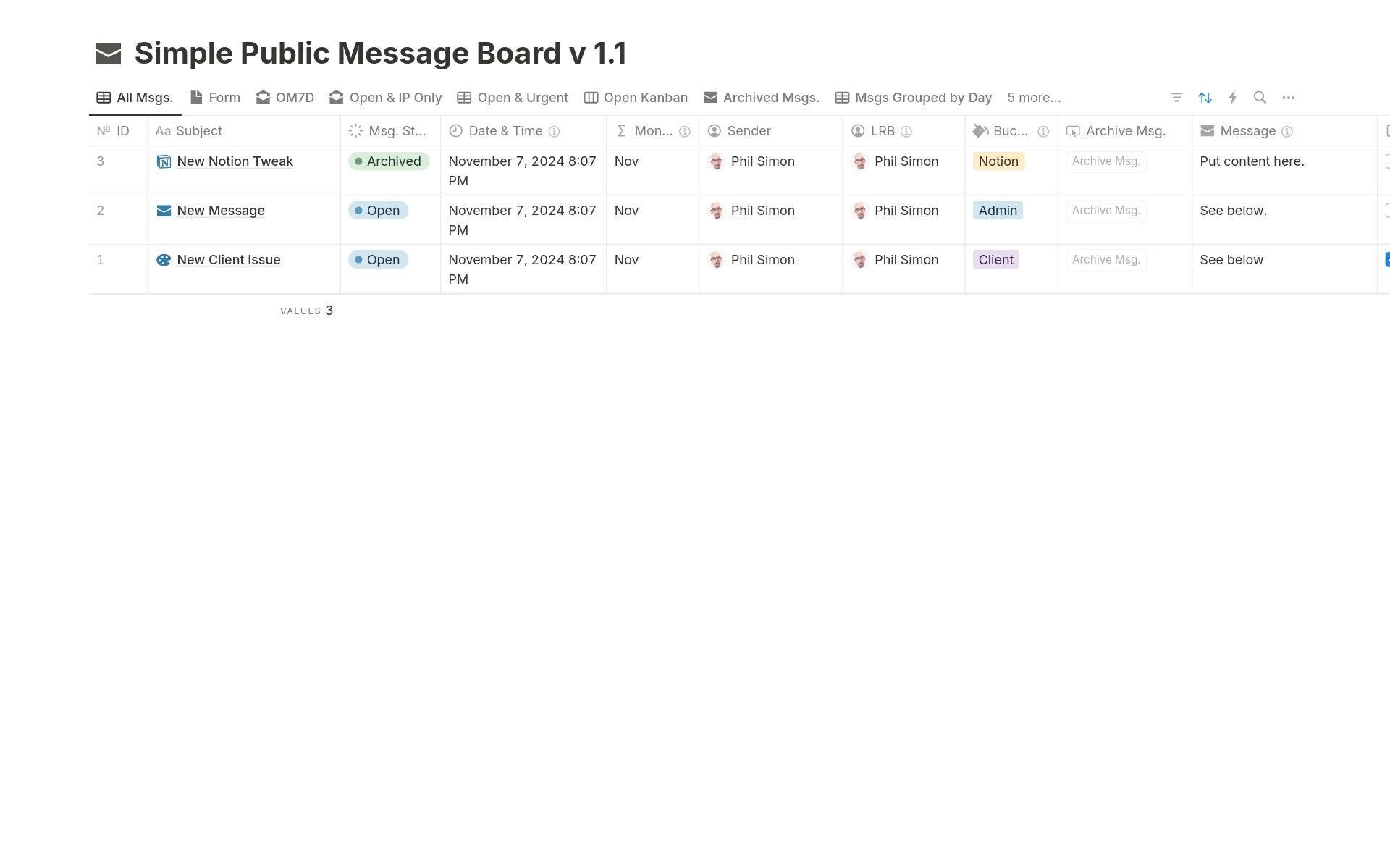Simple Public Message Board Template | Notion Marketplace
