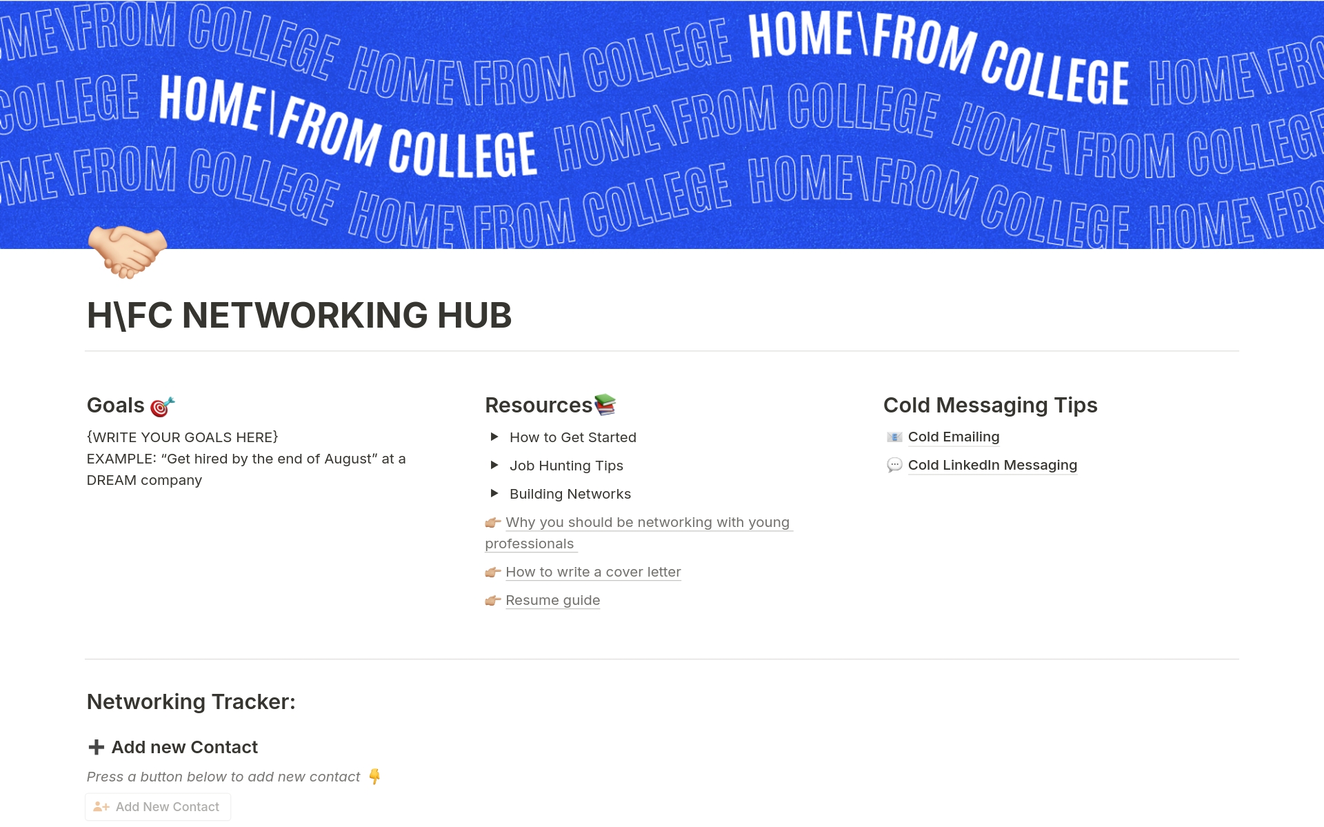 Networking Hub Template | Notion Marketplace