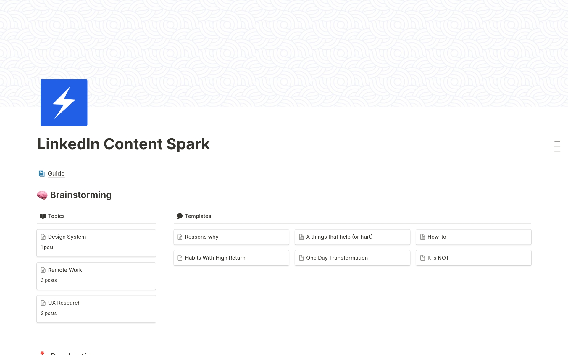LinkedIn Content Spark Template | Notion Marketplace