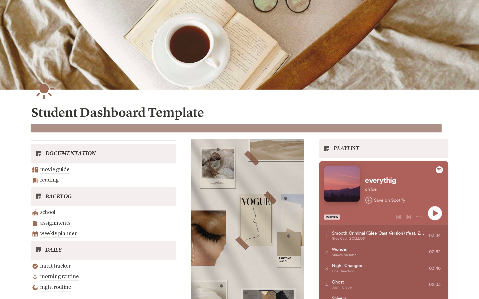 Student Dashboard Template by Chloe's Templates | Notion Marketplace