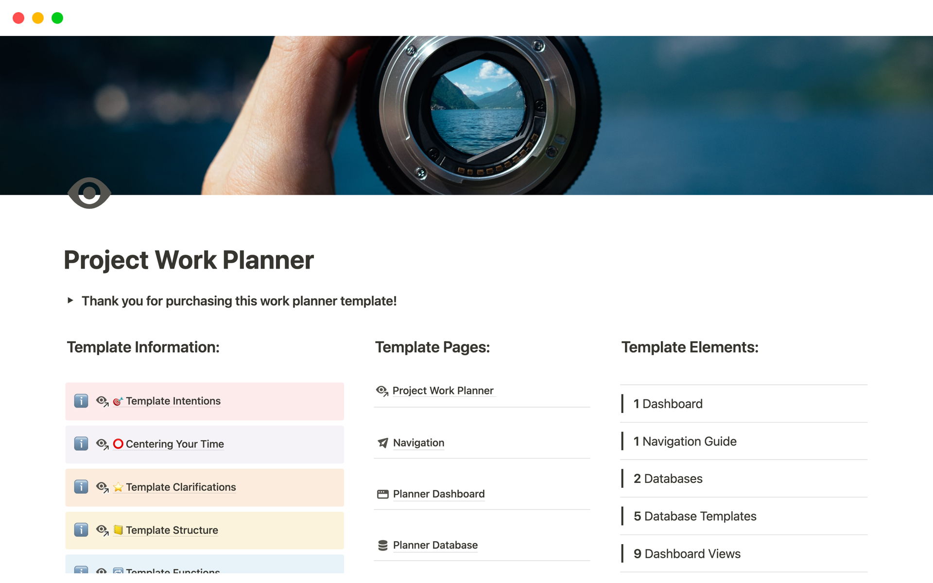 Project Work Planner Template by Notion Workflow | Notion Marketplace