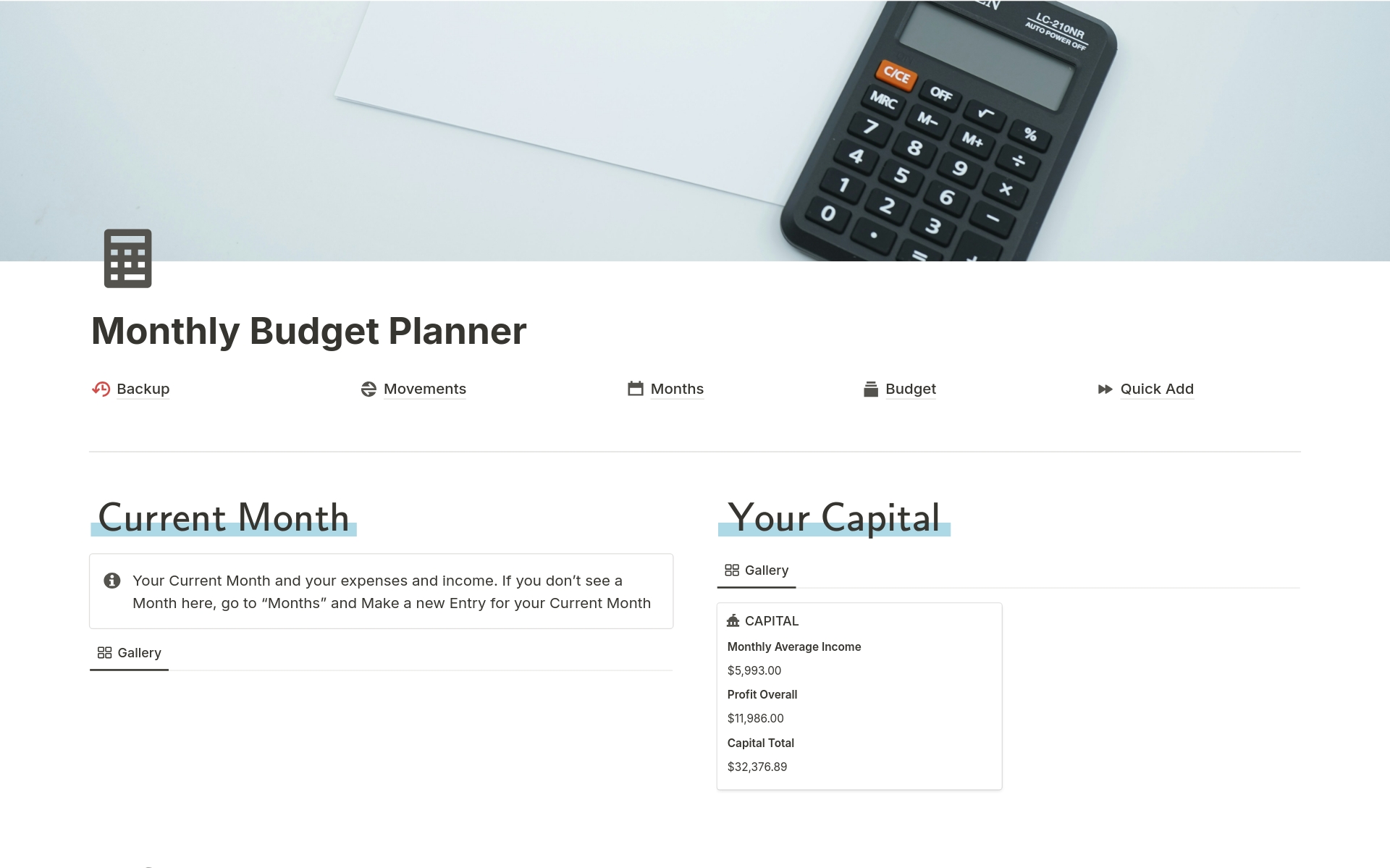 Monthly Budget Planner Template | Notion Marketplace