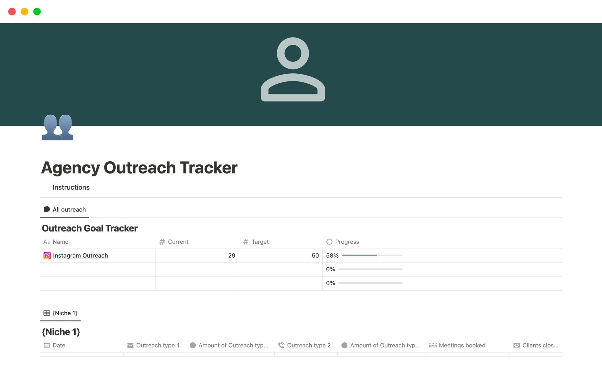 Agency Outreach Tracker Template by Simply Organised | Notion Marketplace