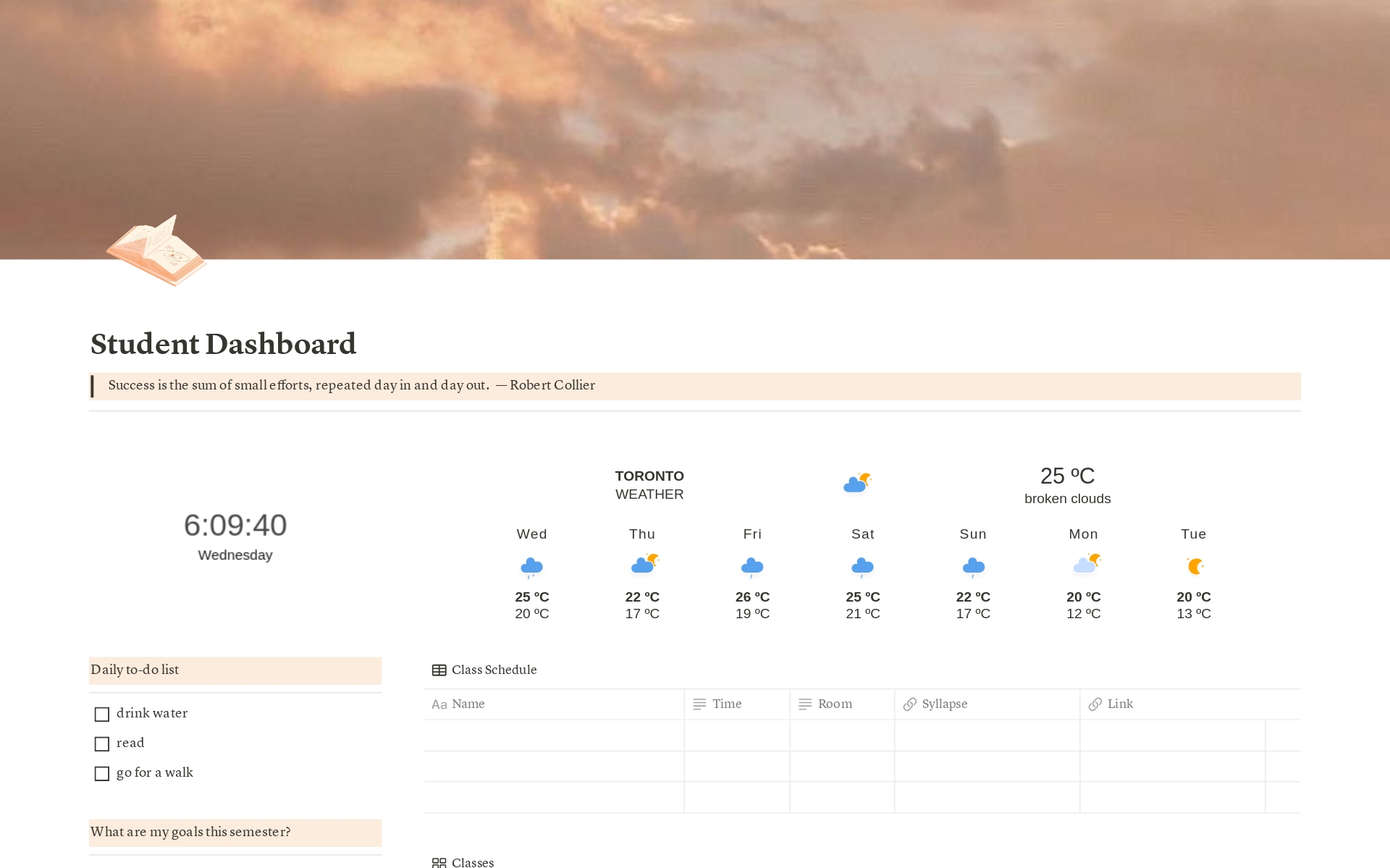 Student Dashboard Template by Strawbeari | Notion Marketplace