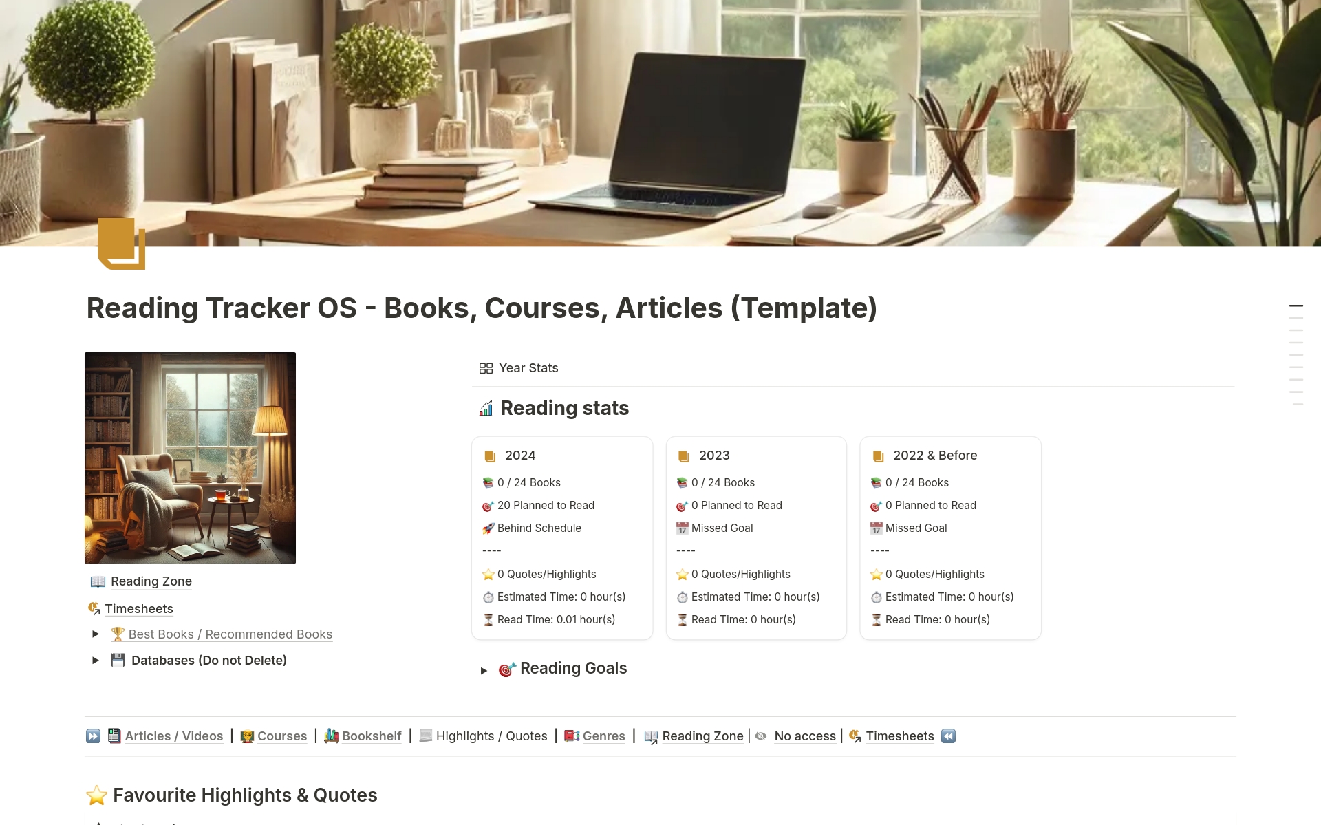 Reading Tracker OS Template | Notion Marketplace