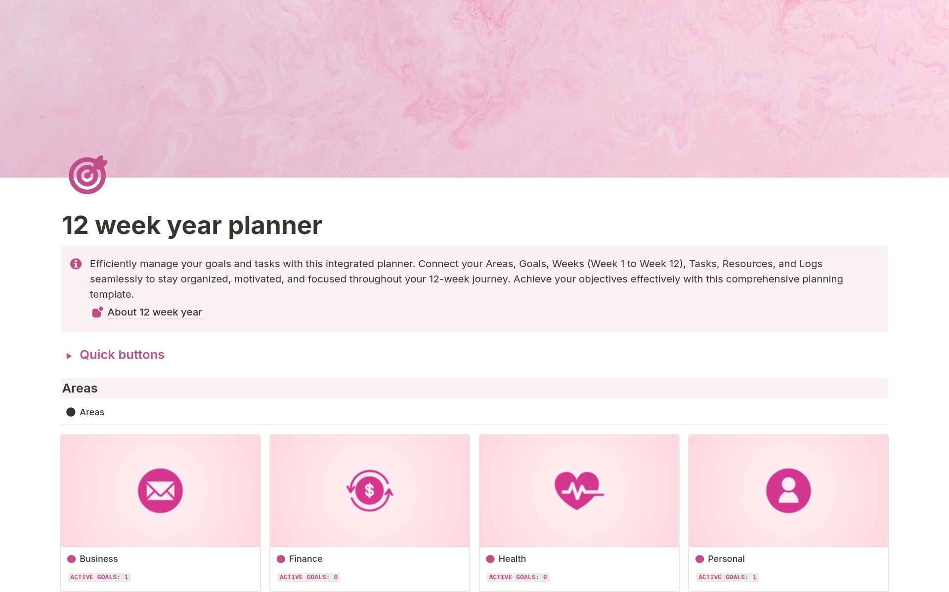12 week year planner Template | Notion Marketplace