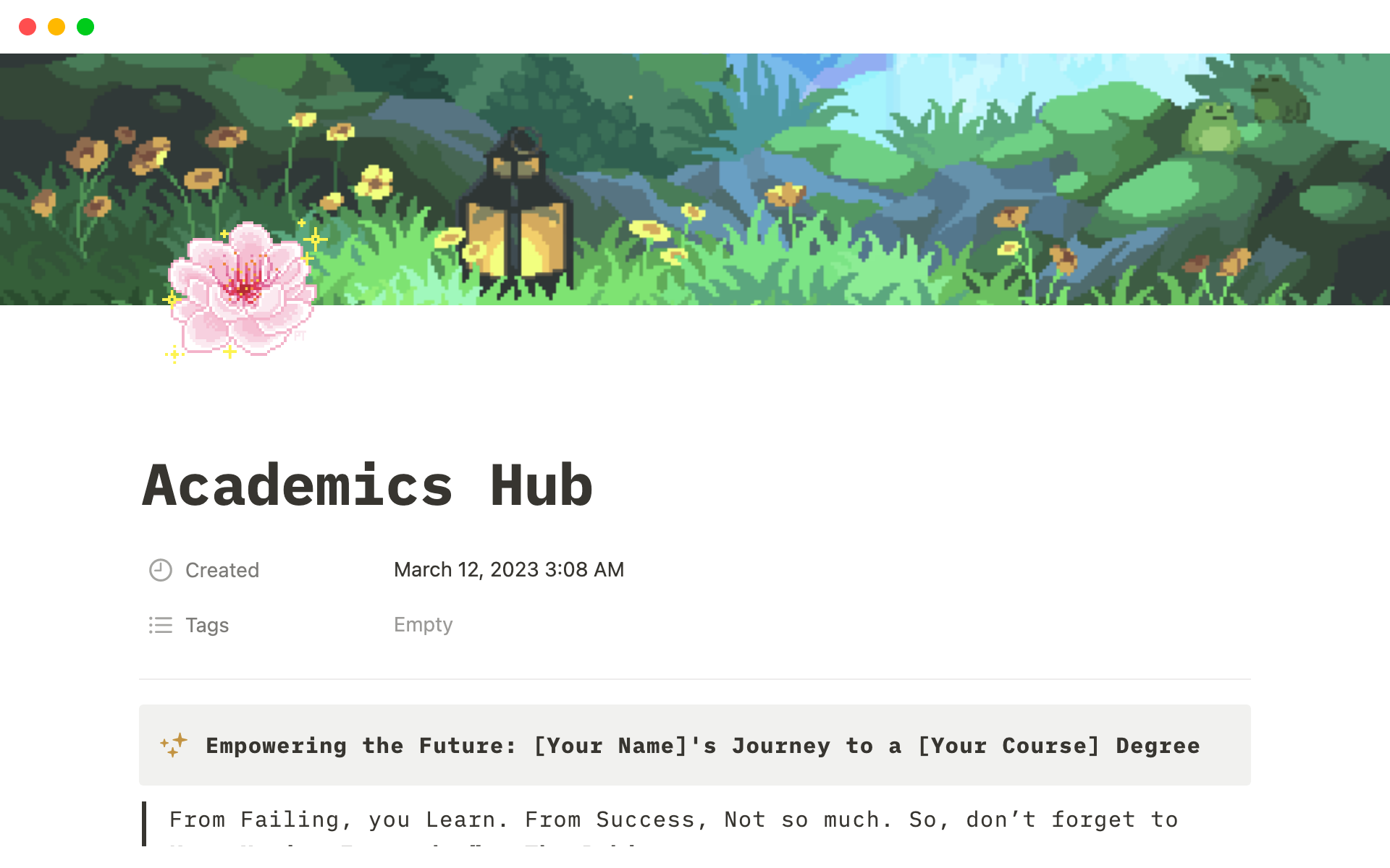 Academics Hub Template | Notion Marketplace