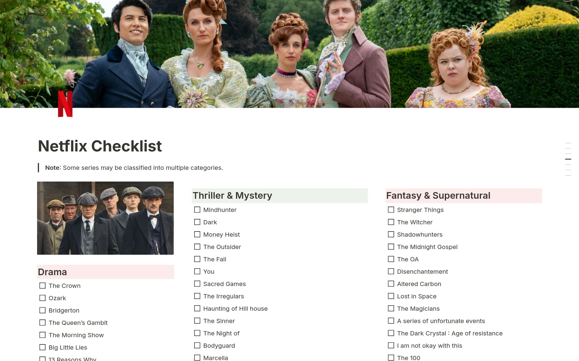 Netflix checklist Template by jiawa | Notion Marketplace