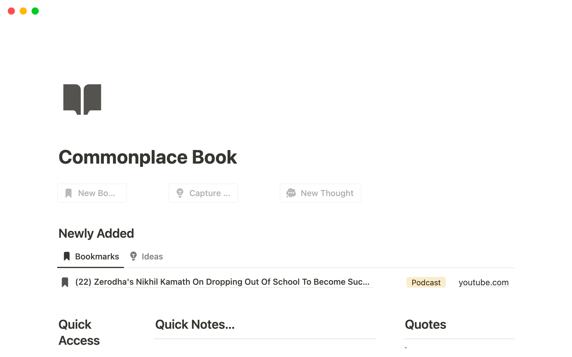Commonplace Book Template | Notion Marketplace