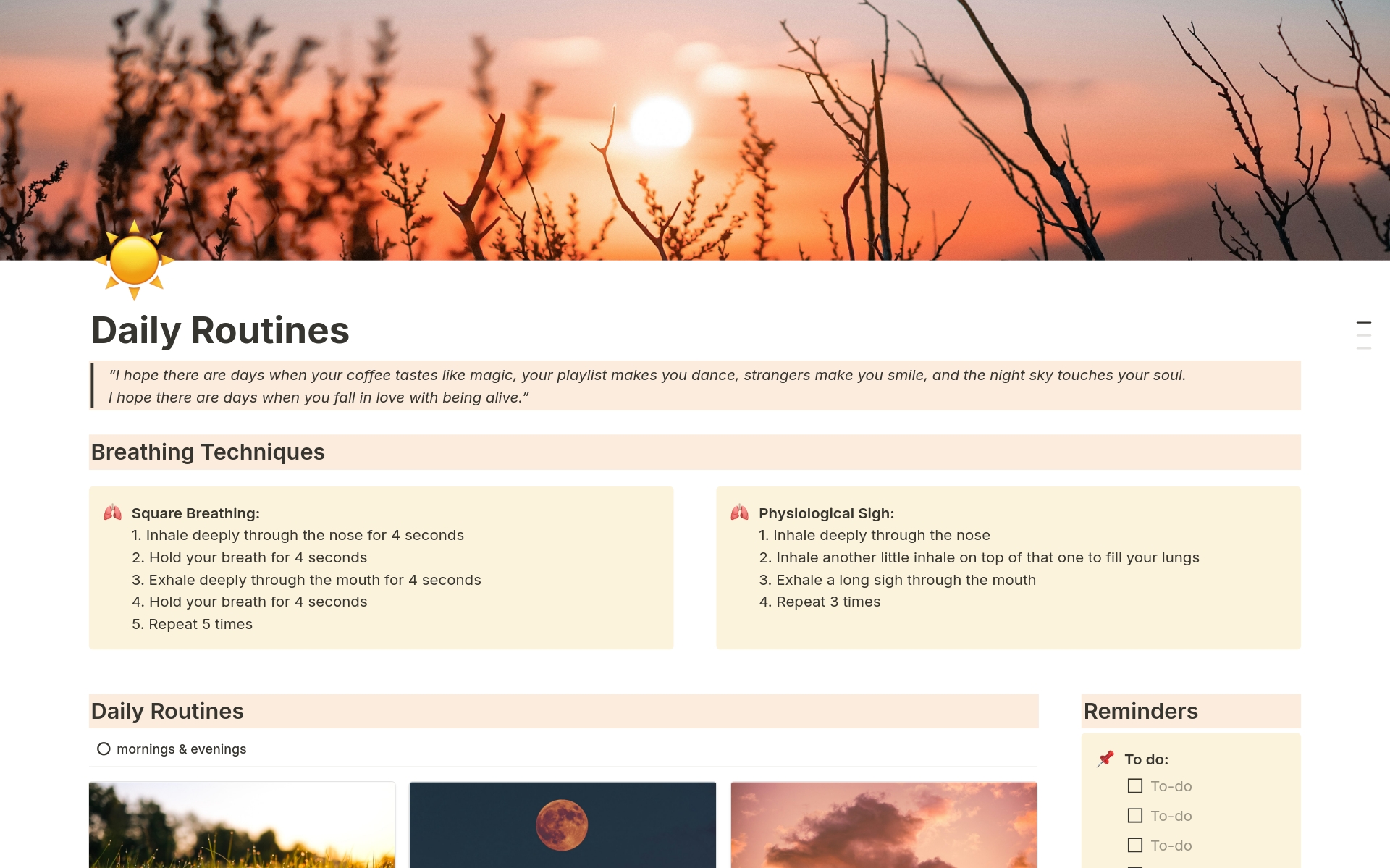 Daily Routines Planner Template | Notion Marketplace