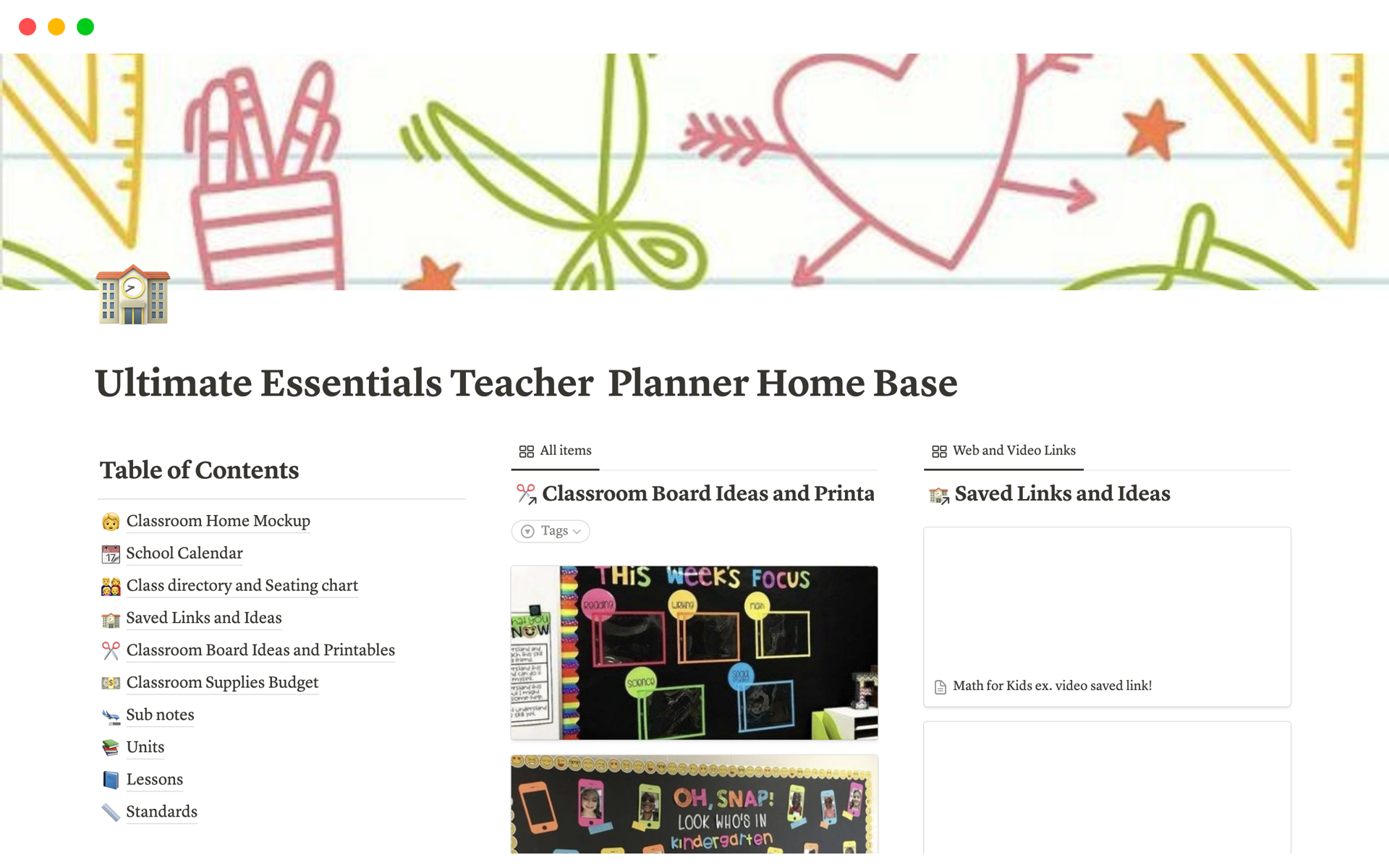 Ultimate Essentials Teacher Planner Template by Zouk | Notion Marketplace