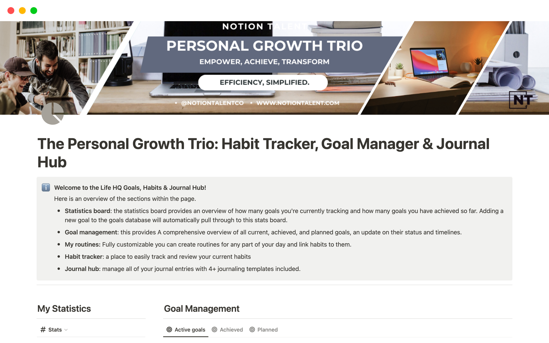 The Personal Growth Trio: Habits, Goals & Journal Template by Shay ...