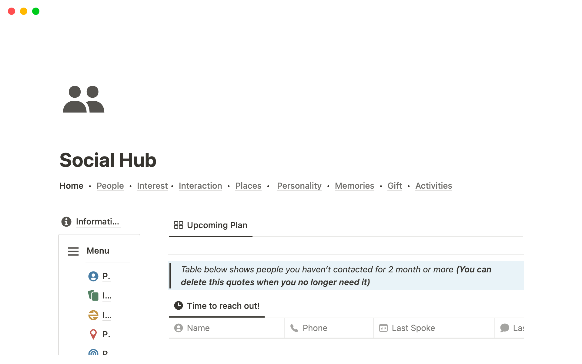 Social Hub Template | Notion Marketplace