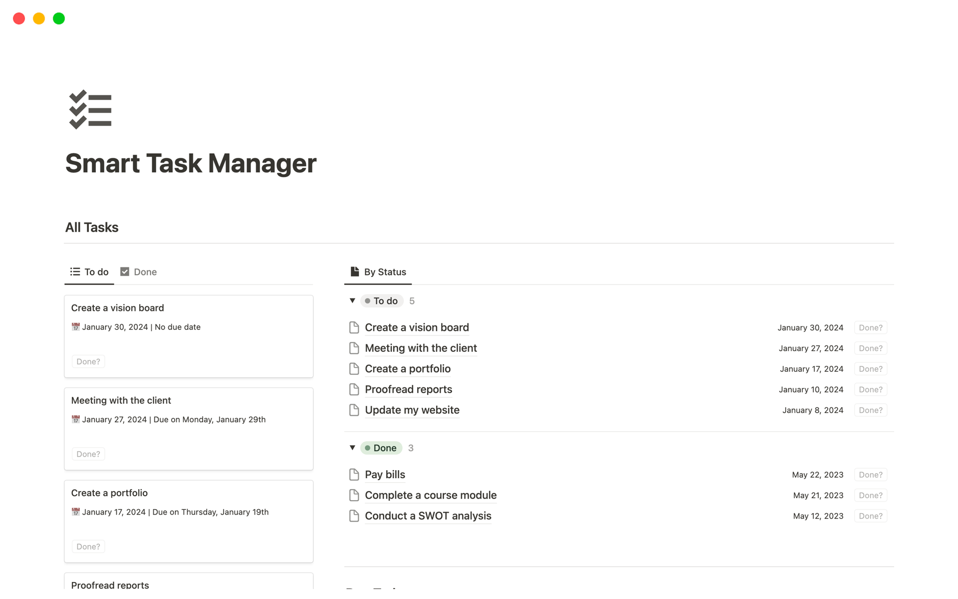 Smart Task Manager Template | Notion Marketplace