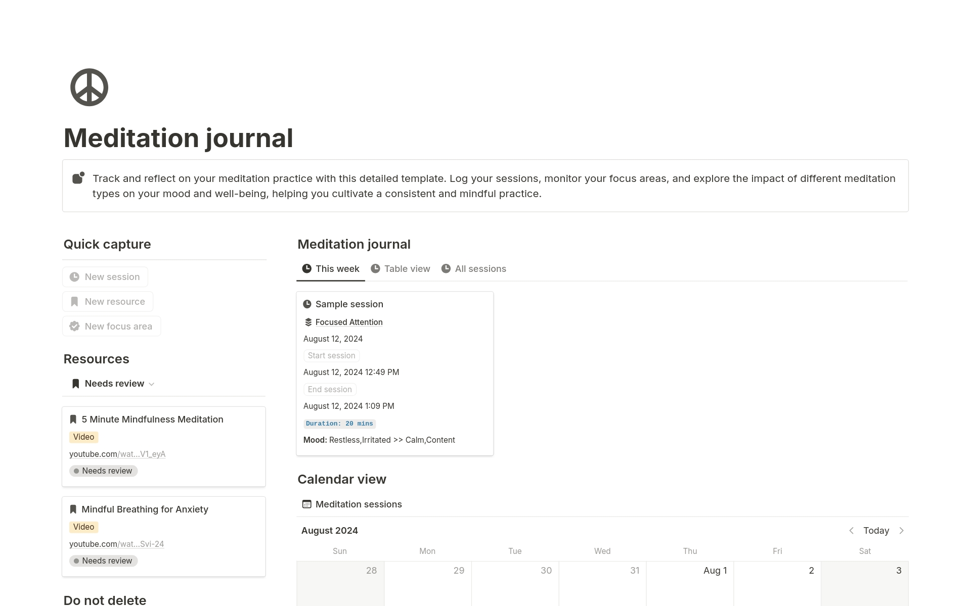 Meditation journal Template by Afiya | Notion Marketplace