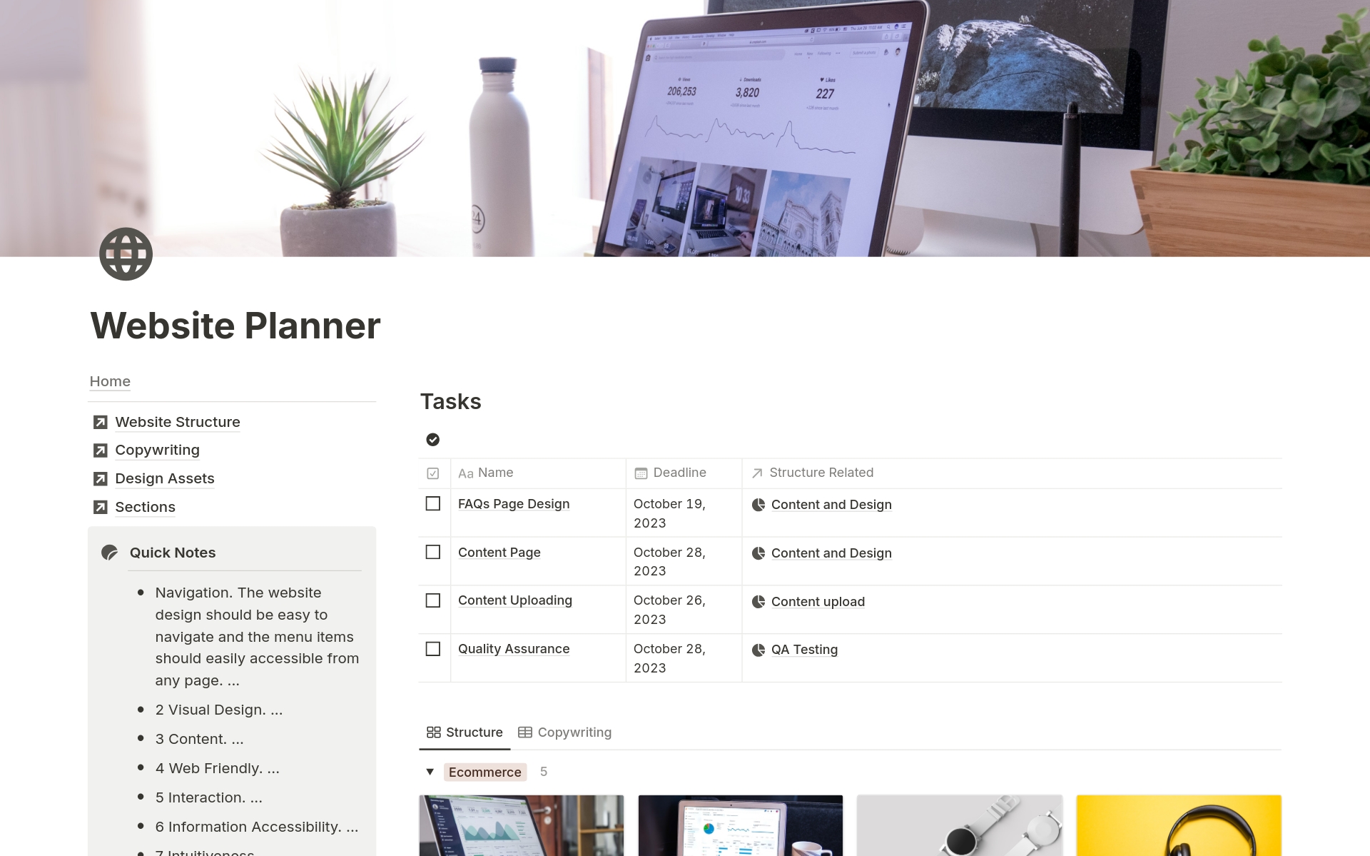 Website Planning Template | Notion Marketplace