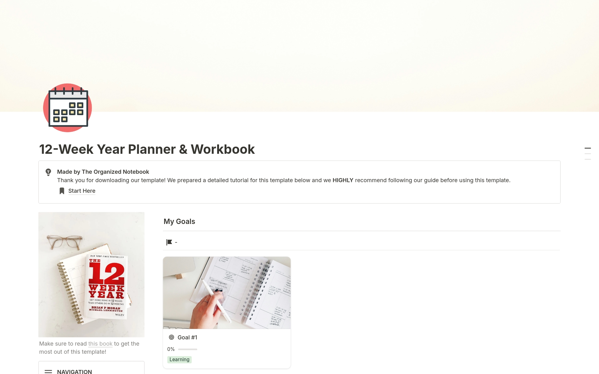 12-Week Year Planner & Workbook Template | Notion Marketplace