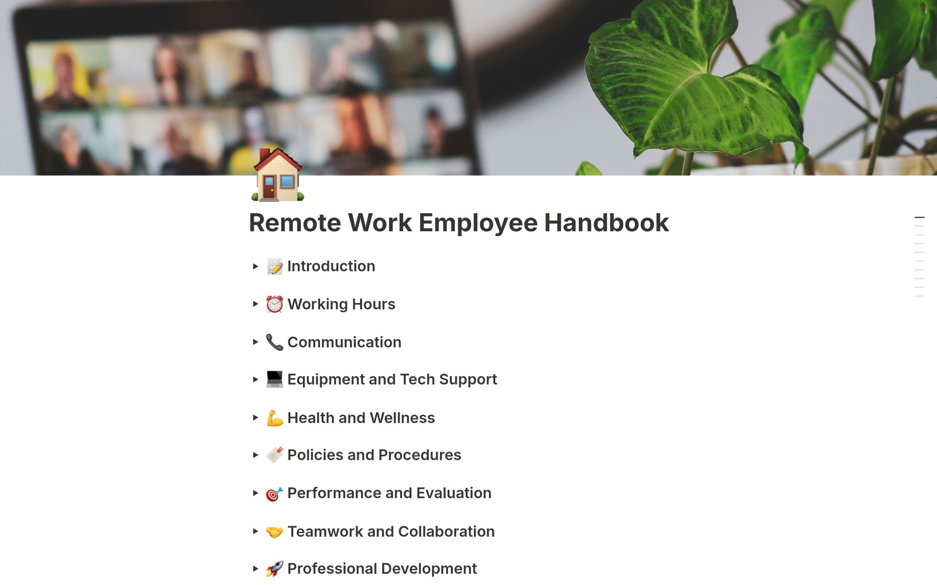 Remote Work Employee Handbook Template | Notion Marketplace
