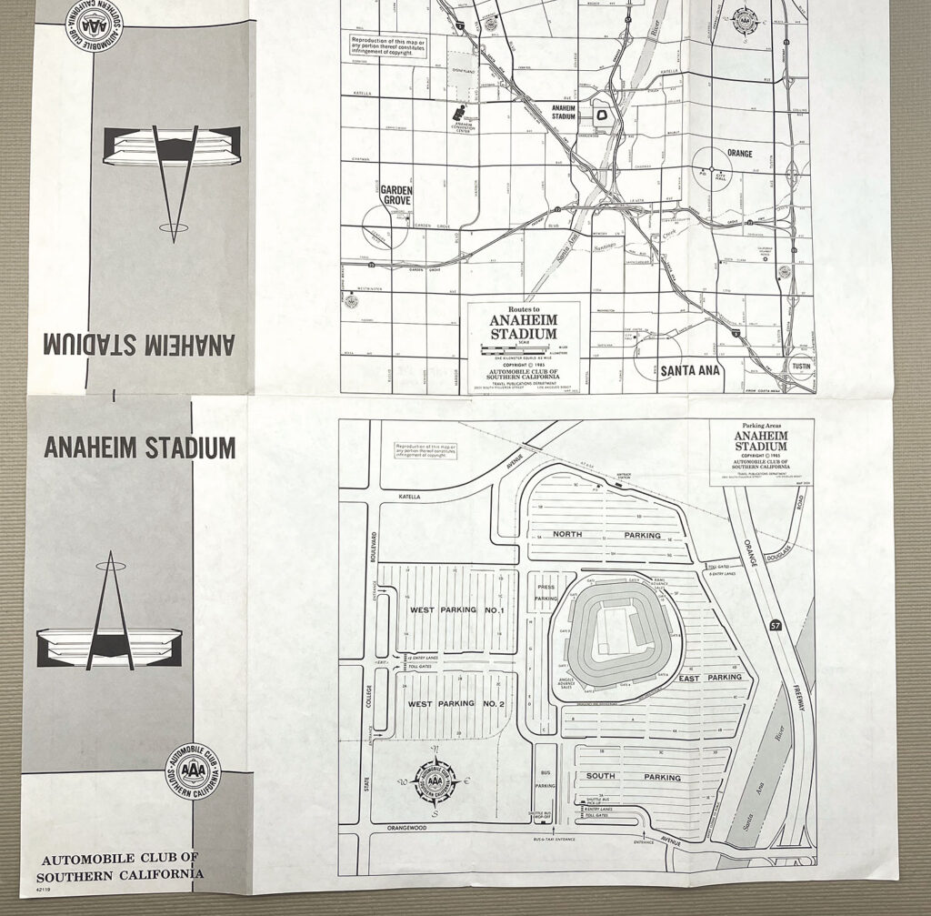 AAA Map, Seating Chart Anaheim Stadium - SportsHistoryCollectibles.com