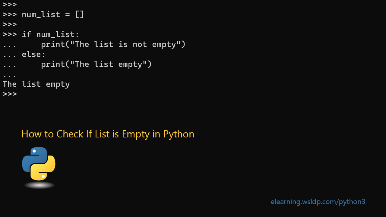 How To Check If List Is Empty In Python