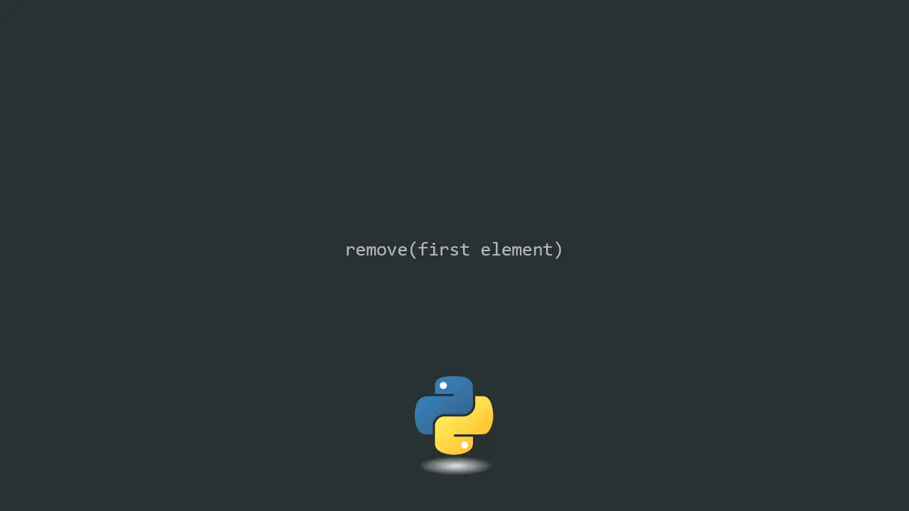 How To Remove First Element From List In Python 3