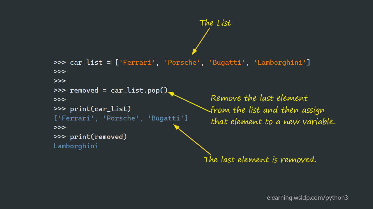 Python Remove Last Element From List