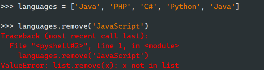  Python Remove Element From List 